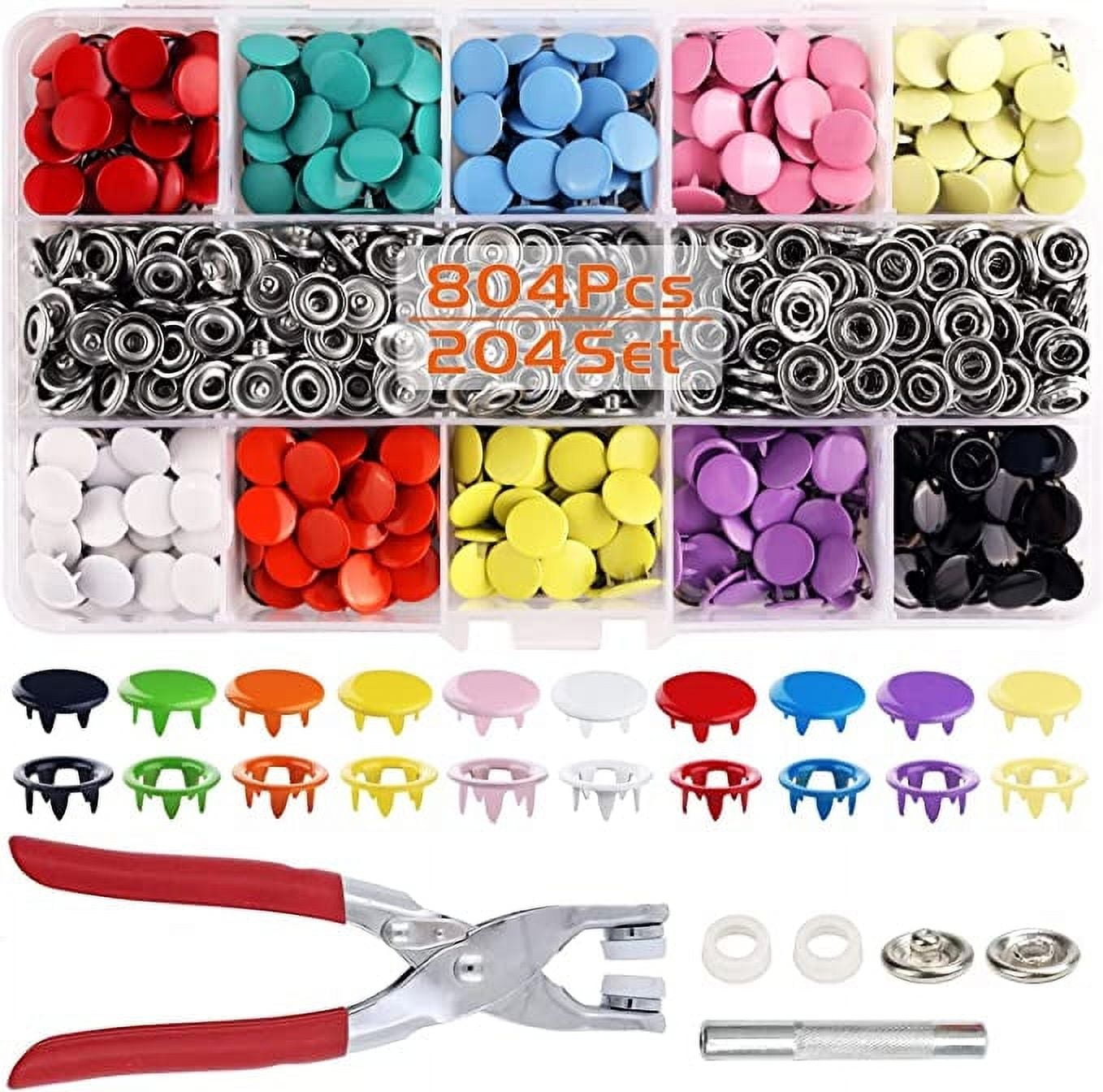 PEACNNG Snaps Buttons with Fastener Pliers Press Tool Kit, Snaps for Sewing, Snap Fasteners Tool ...
