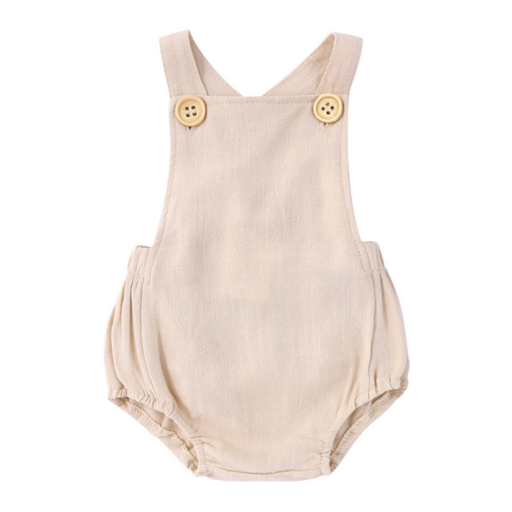 PEACNNG Solid Cotton Linen Newborn Baby Girls Rompers Baby Boys ...