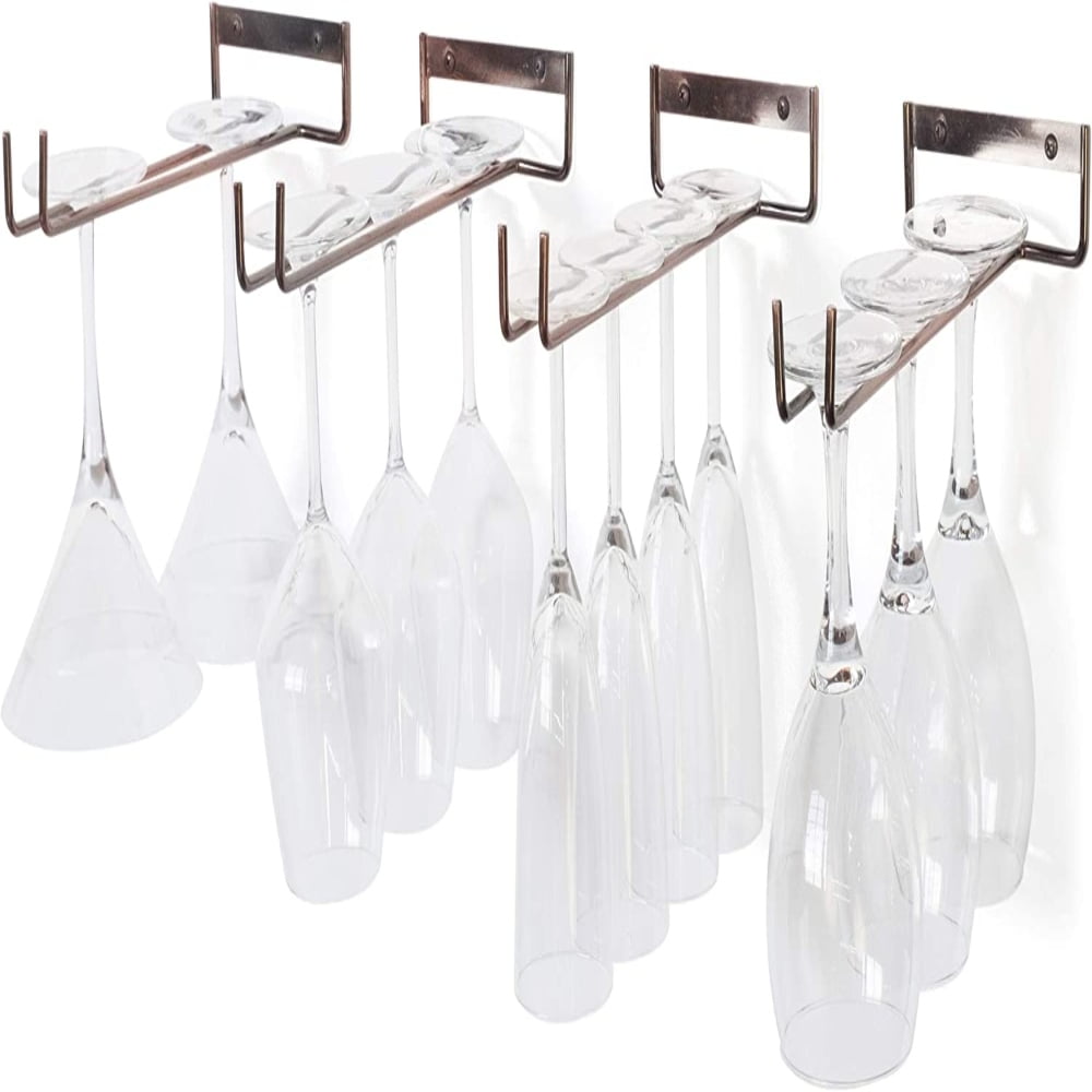 PEACNNG Stemware Rack - Wall Mount Wine Glass Holder Hanger Storage Oil ...