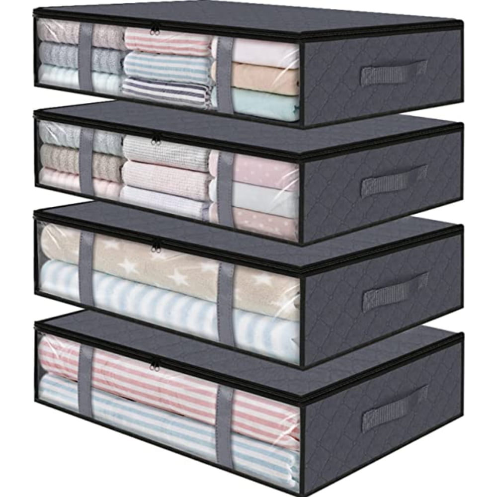 PEACNNG Storage Bins Clothes Storage, Foldable Blanket Storage Bags ...