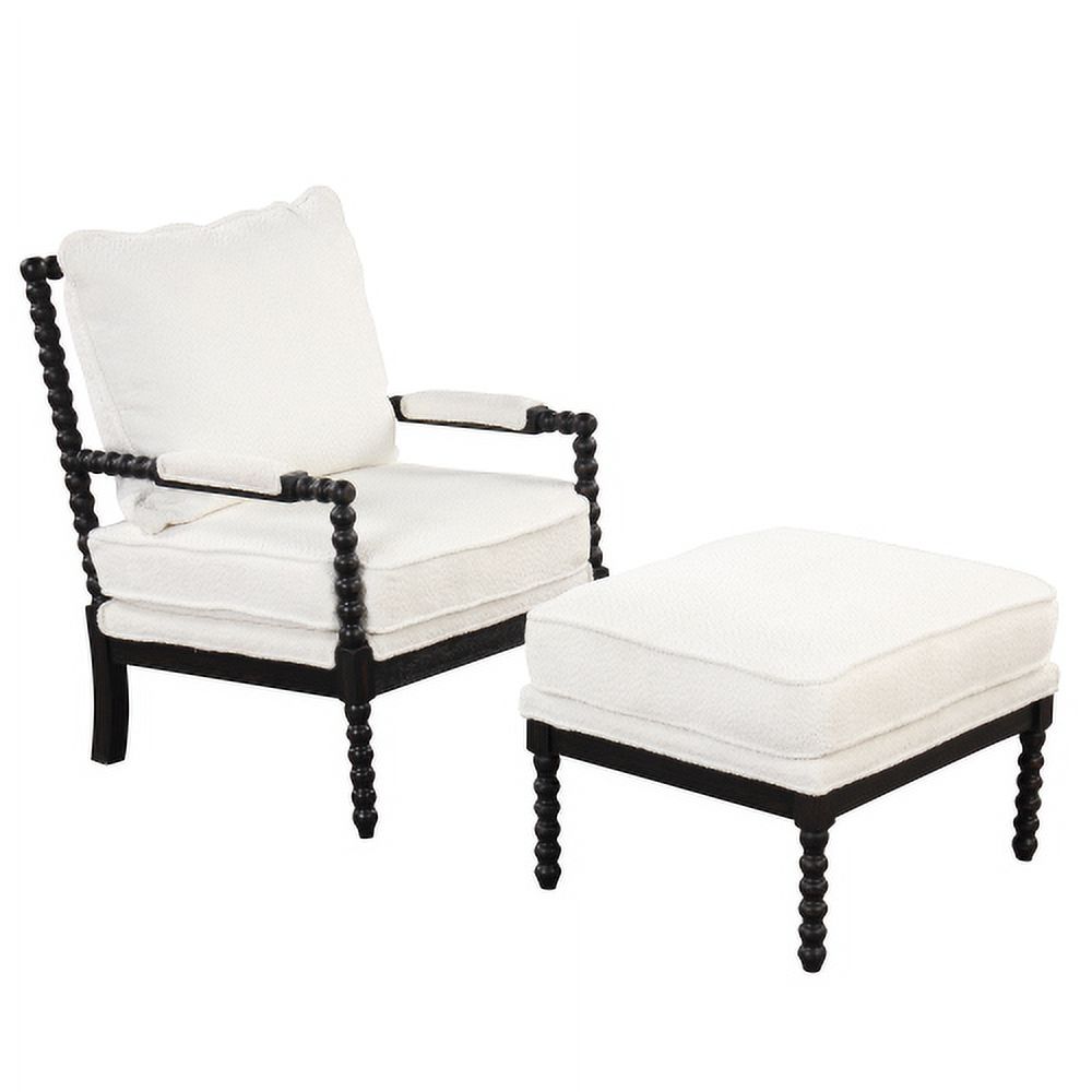 PEACNNG The Spindal Chair Velvet Accent Chair with Ottoman, Modern ...