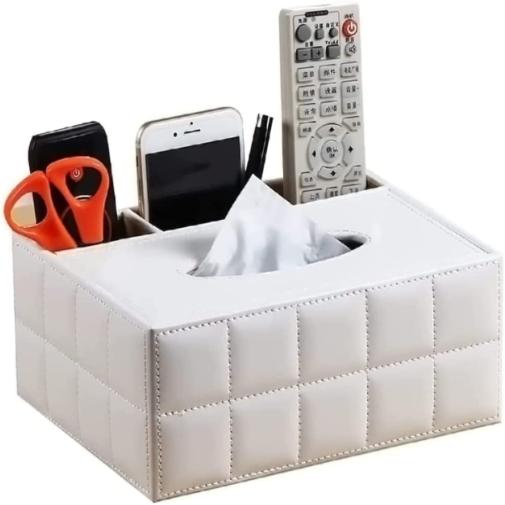 PEACNNG Tissue Box [Refined] Retro Leather Multifunctional Remote ...