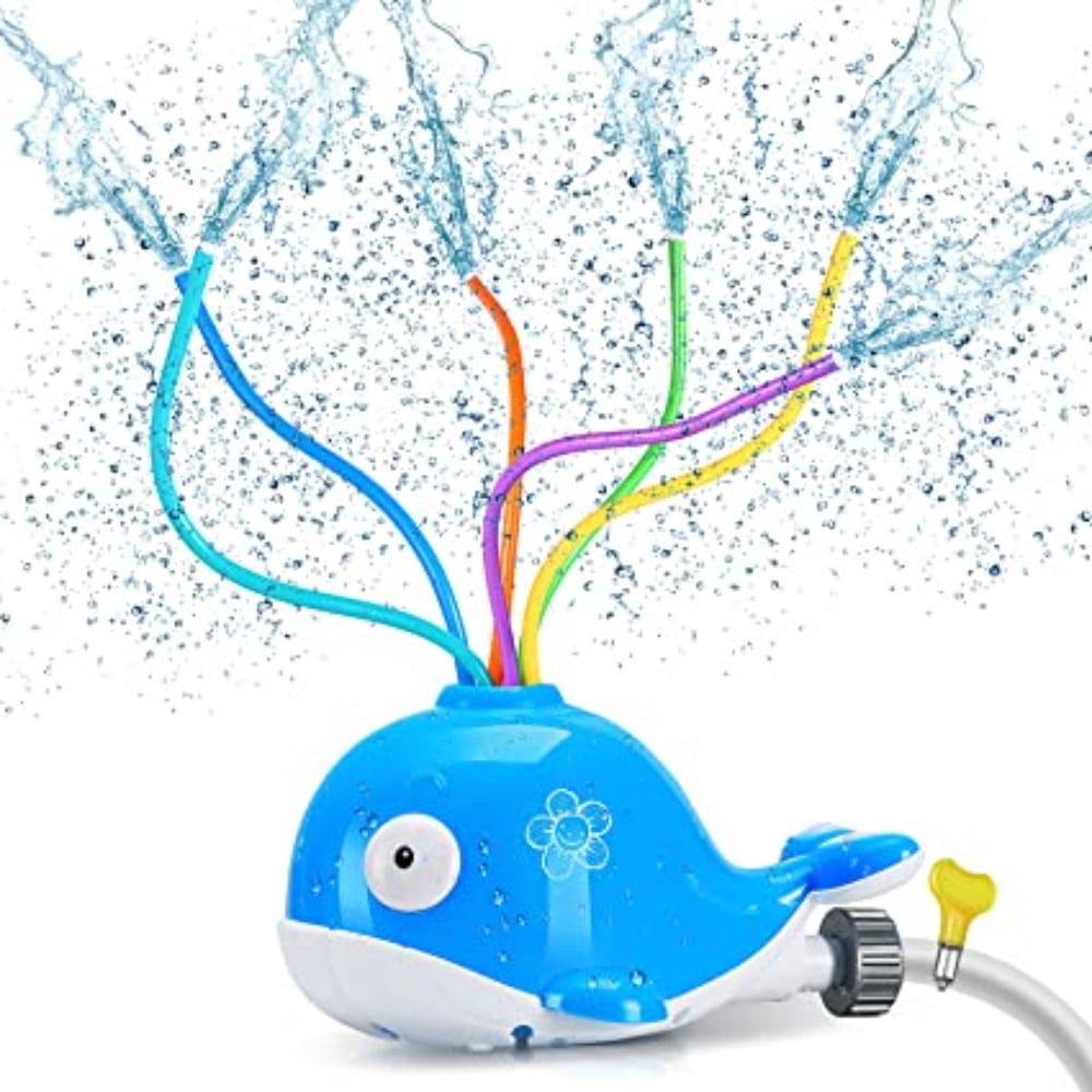 PEACNNG Whale Water Sprinkler for Kids, Sprinkler Toy with Wiggle Tubes ...