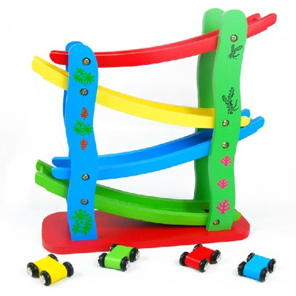 PEACNNG Wooden Toys Kids 2 3 4 Years Toy Ramp Cars Toys Kids Car Track ...