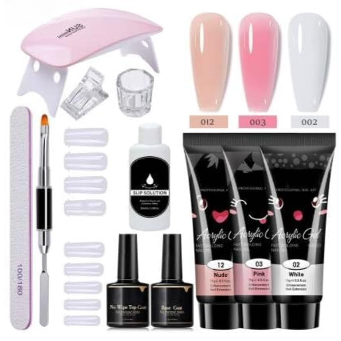 PEACORA Nail Poly Gel Extension Kit for Builder Gel UV Nail Art Kit ...