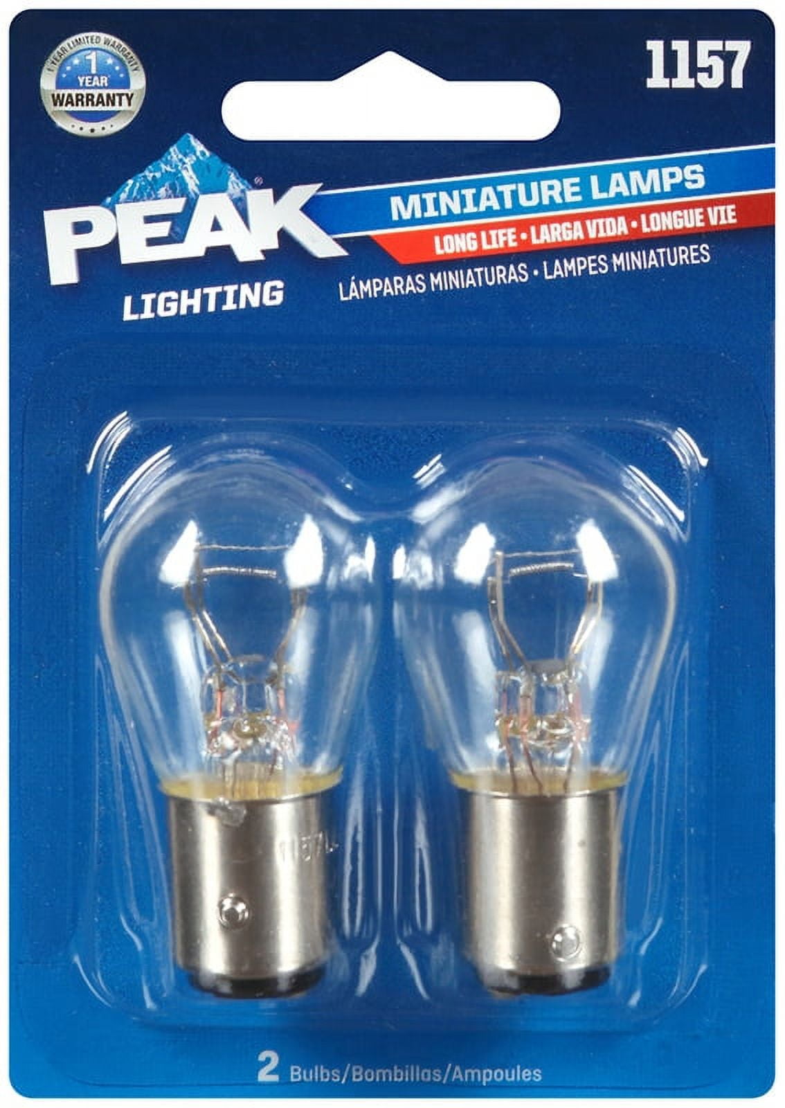 PEAK 1157 12.8/14V Mini Incandescent Automotive Bulb (2-Pack) 1157LL ...