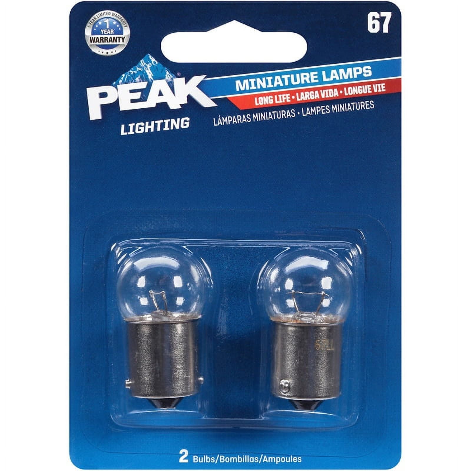 PEAK 67 13.5V Mini Incandescent Automotive Bulb (2-Pack) 67LL-BPP ...
