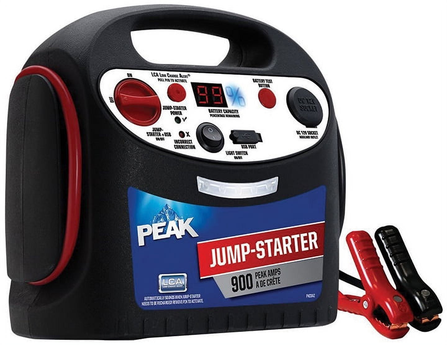 PEAK 900 Peak Amp Automotive Jump Starter with USB Port and Digital ...