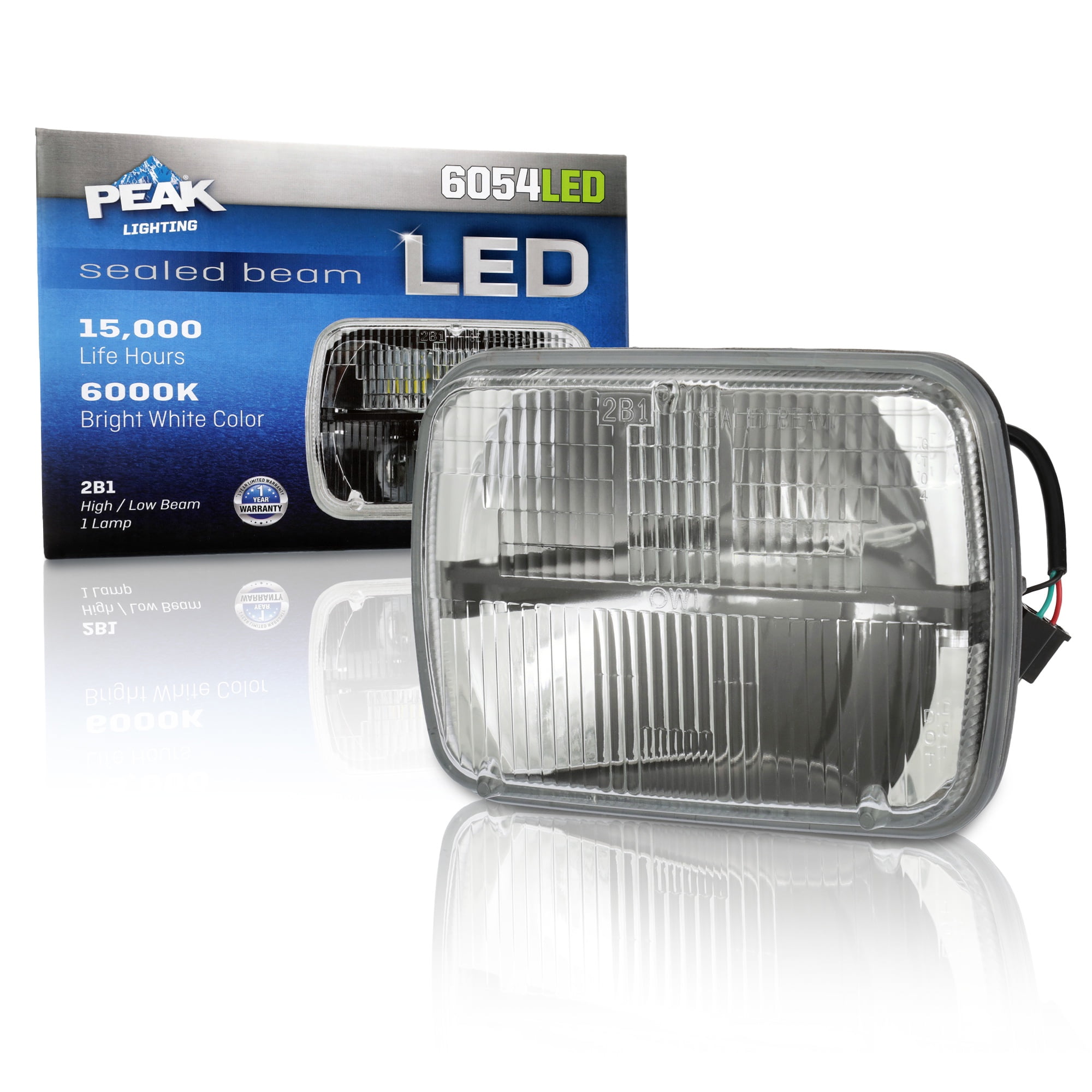 PEAK H6054 Sealed Beam 6000K LED Headlight - Walmart.com