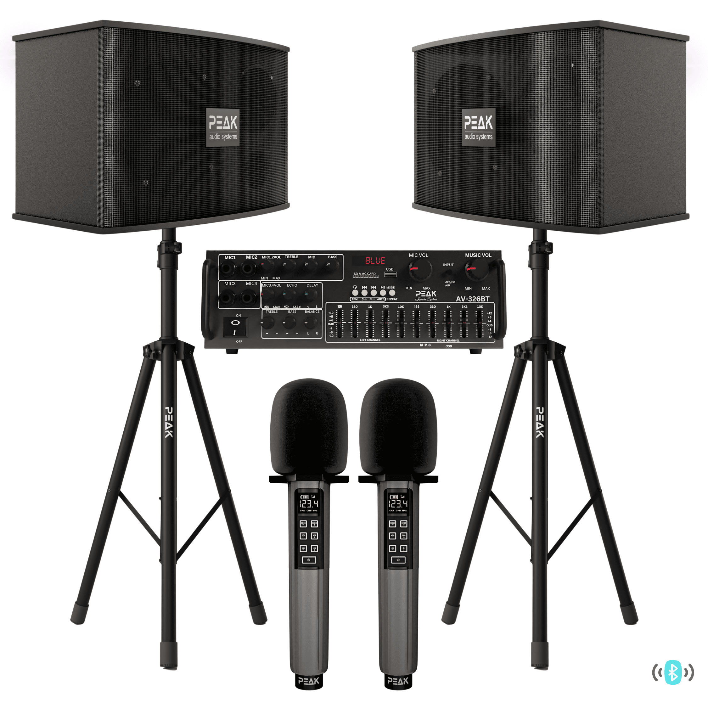 PEAK Karaoke Professional Bluetooth System (ECHO, EQ & 1200W) - Walmart.com