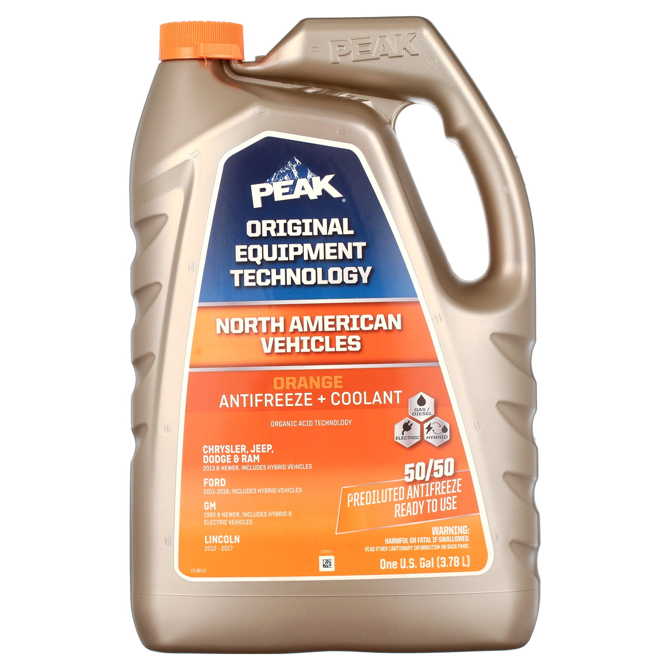 PEAK OAT Coolant/Antifreeze for North American Vehicles, Dex-Cool ...