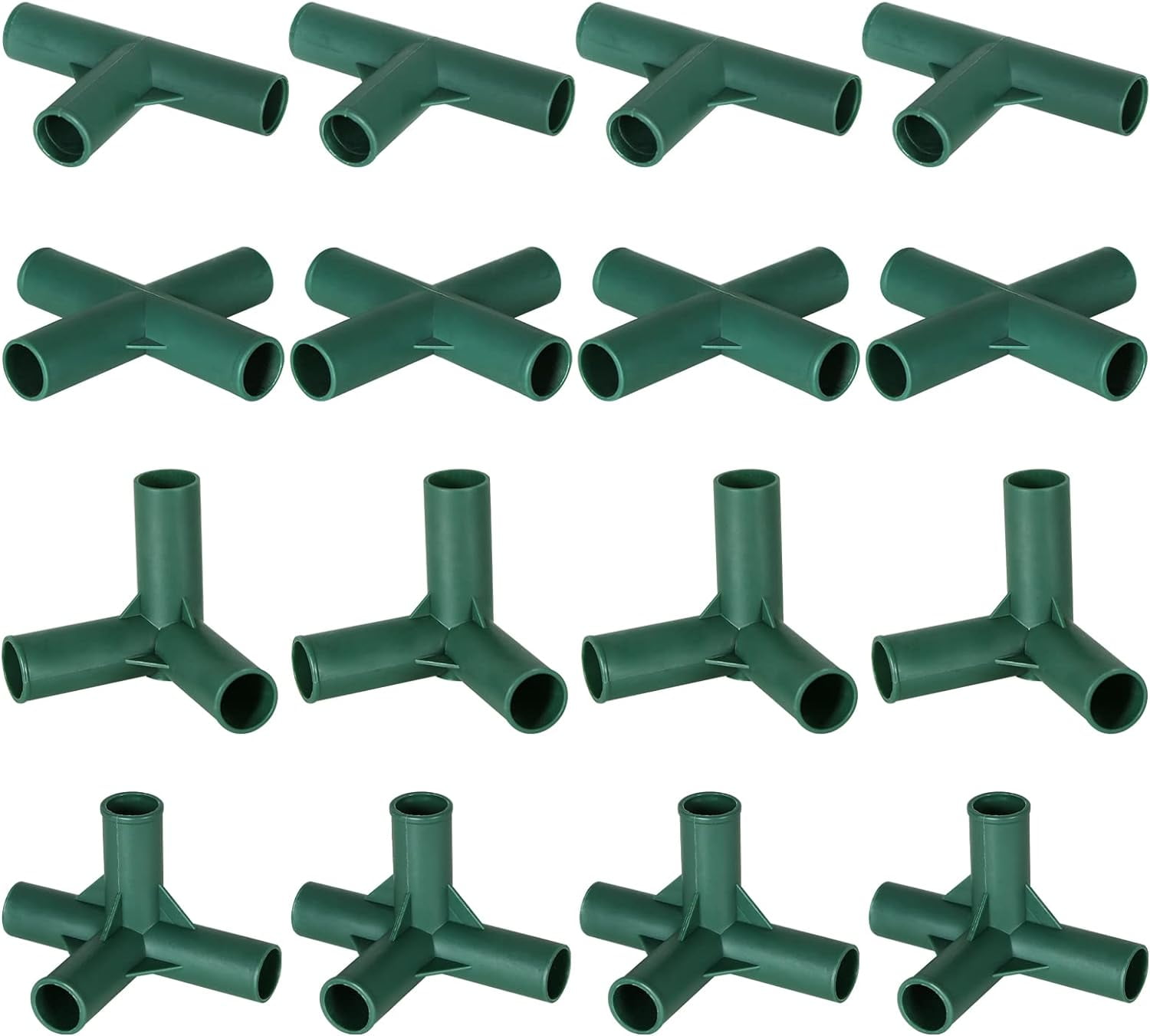 PEAK Pack of 16pcs 4 Types Greenhouse Frame Connectors 0.63 in, PVC ...