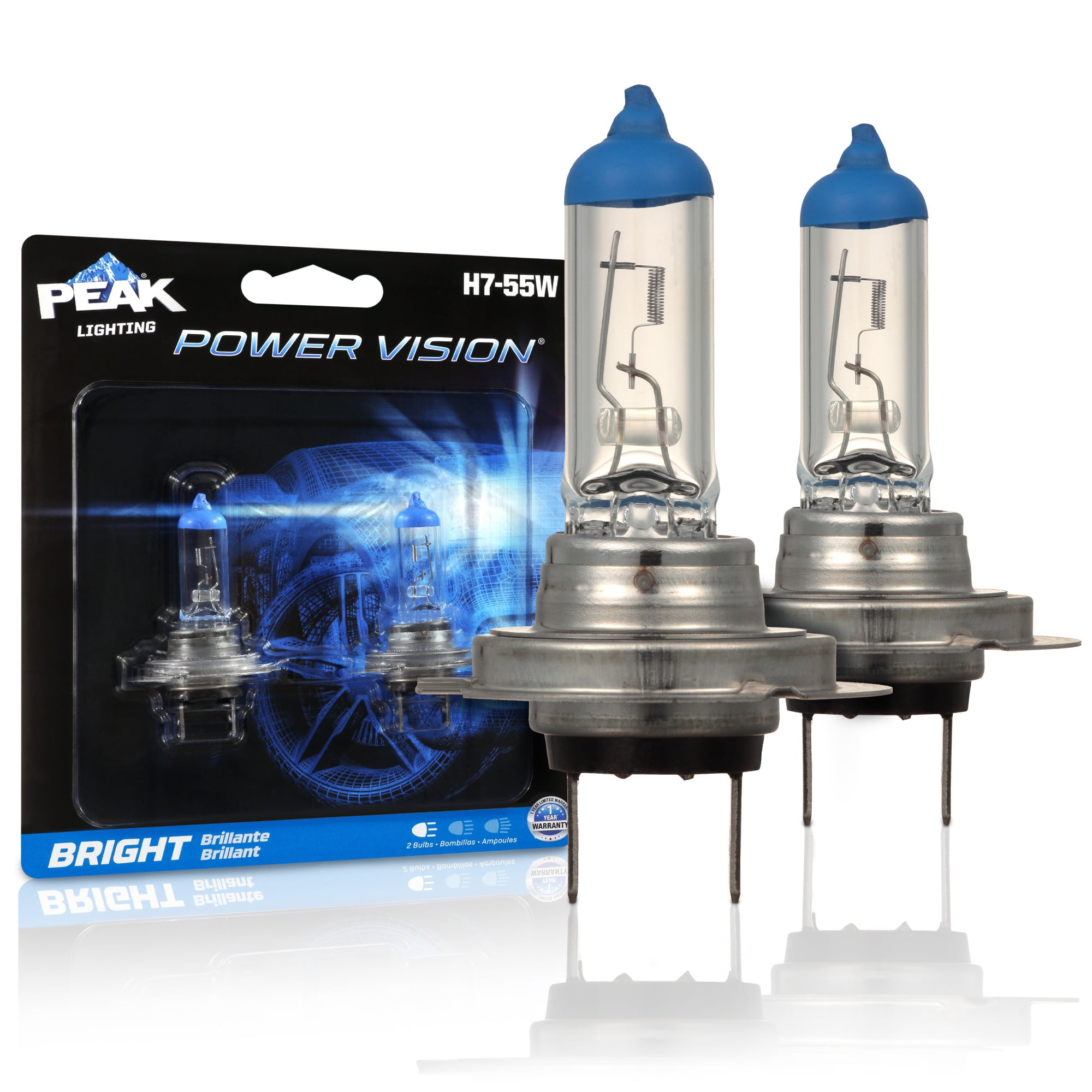 PEAK Power Vision Automotive High Performance H7 55W Headlights (2 Pack ...