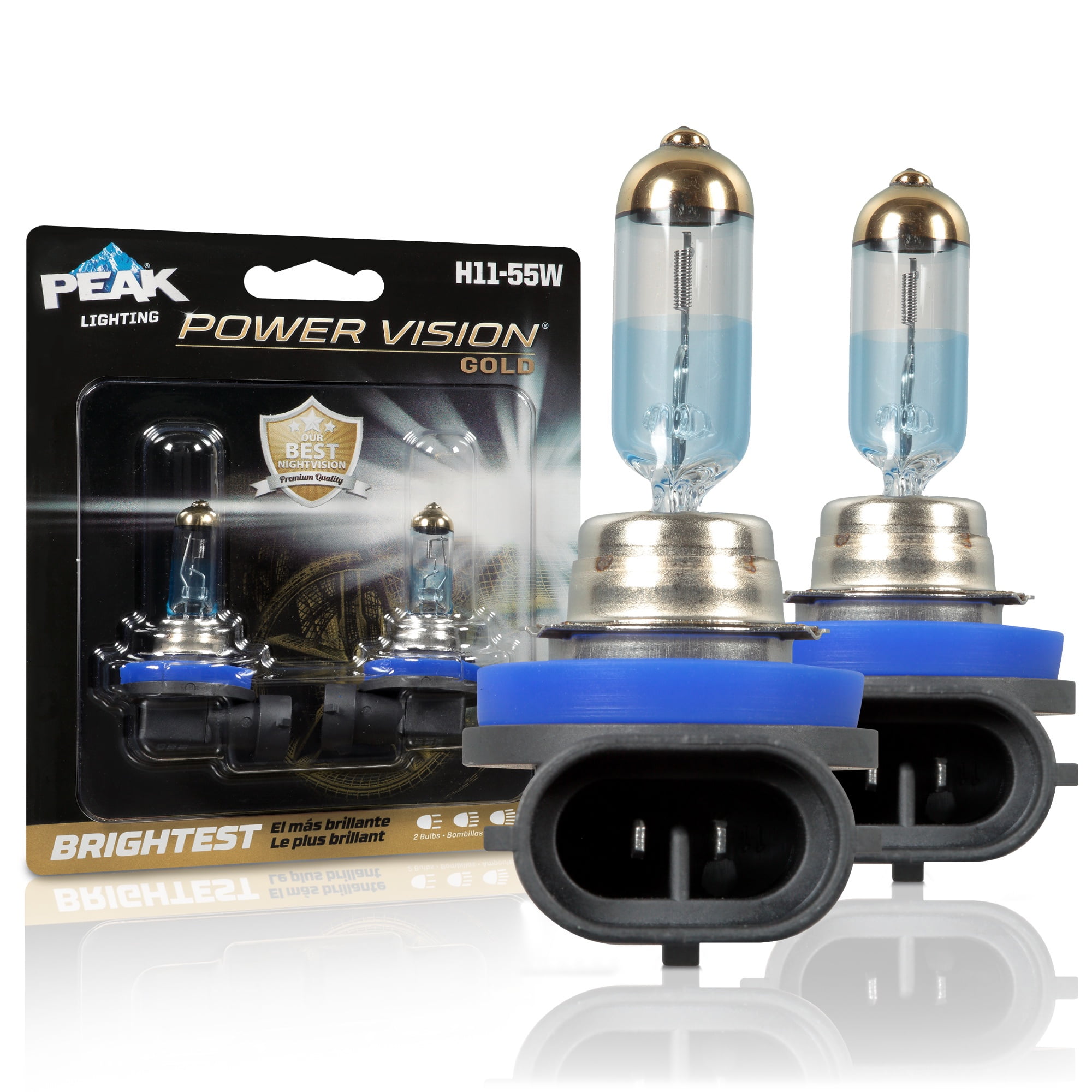PEAK Power Vision Gold Automotive High Performance H11 55W Headlights ...