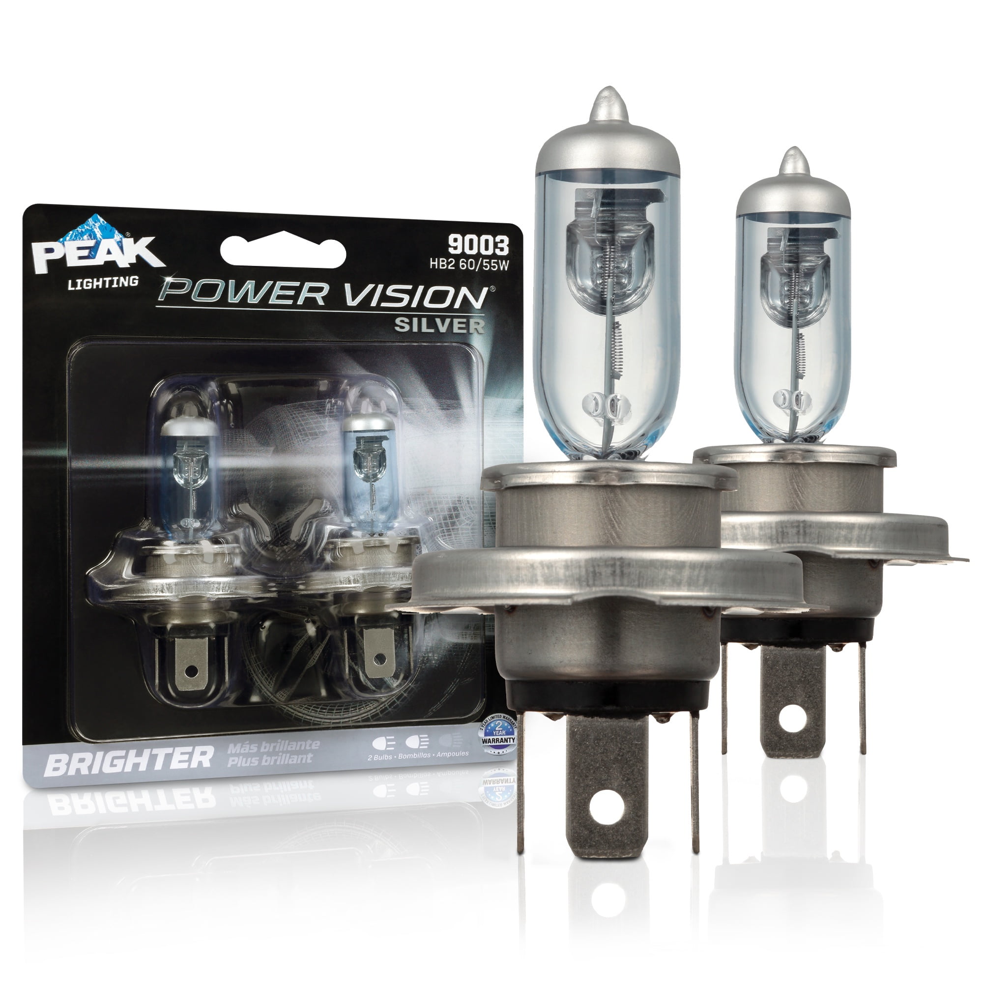 PEAK Power Vision Silver Automotive High Performance 9003/H4/HB2 65W ...