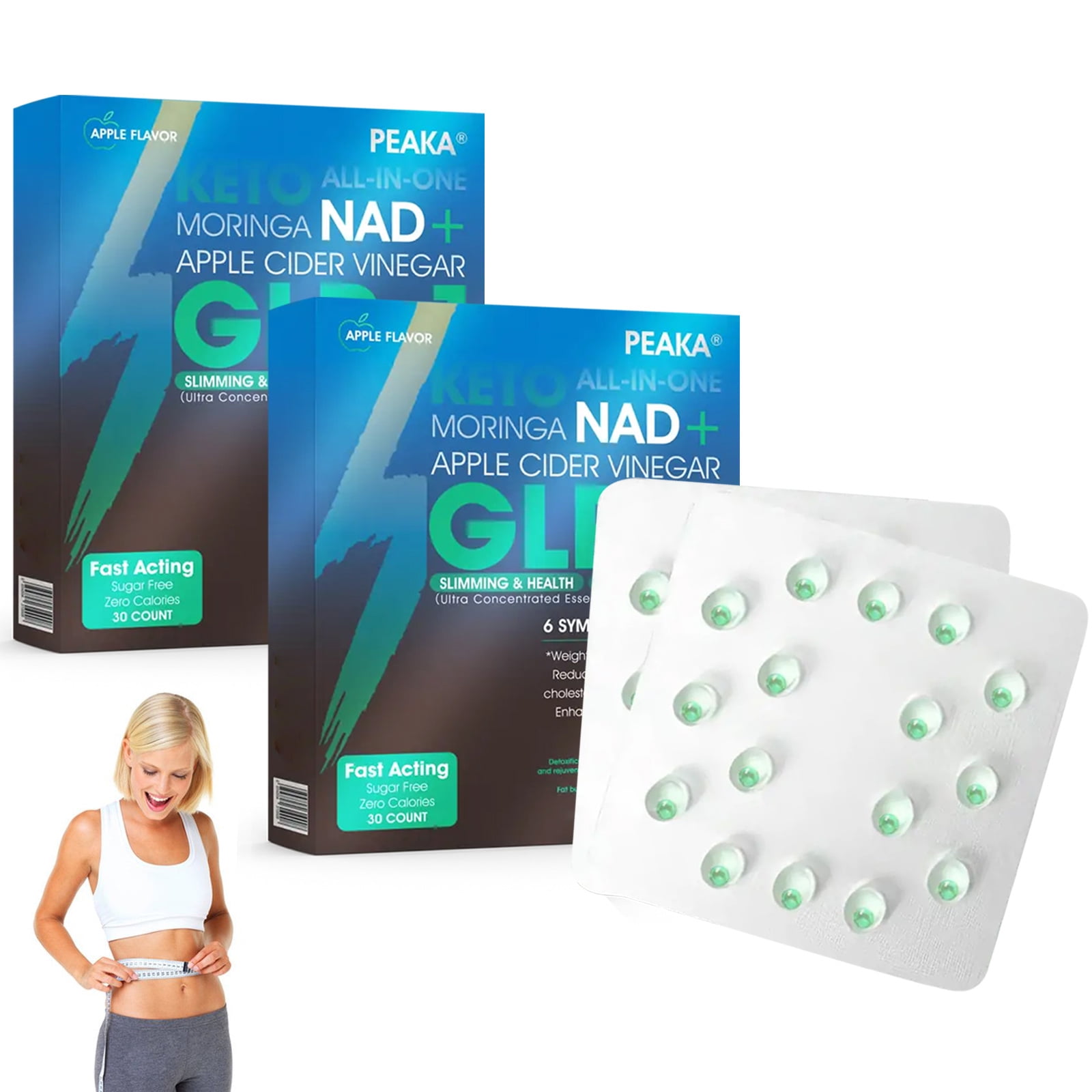 PEAKA GLP-1 Super Concentrated Serum Pearls, NAD + Serum Pearls, Boost Body Care - For Men and ...