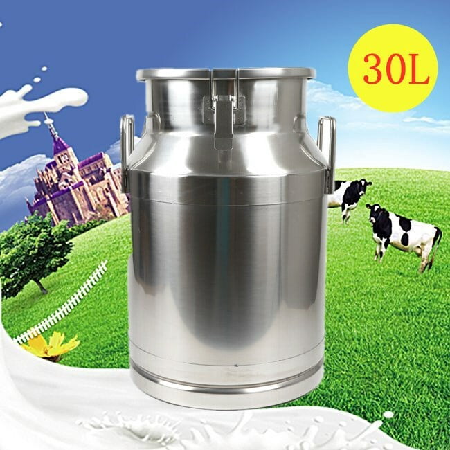 PEAKORA 30L/8 Gallon Stainless Steel Milk Can Wine Pail Bucket Water ...