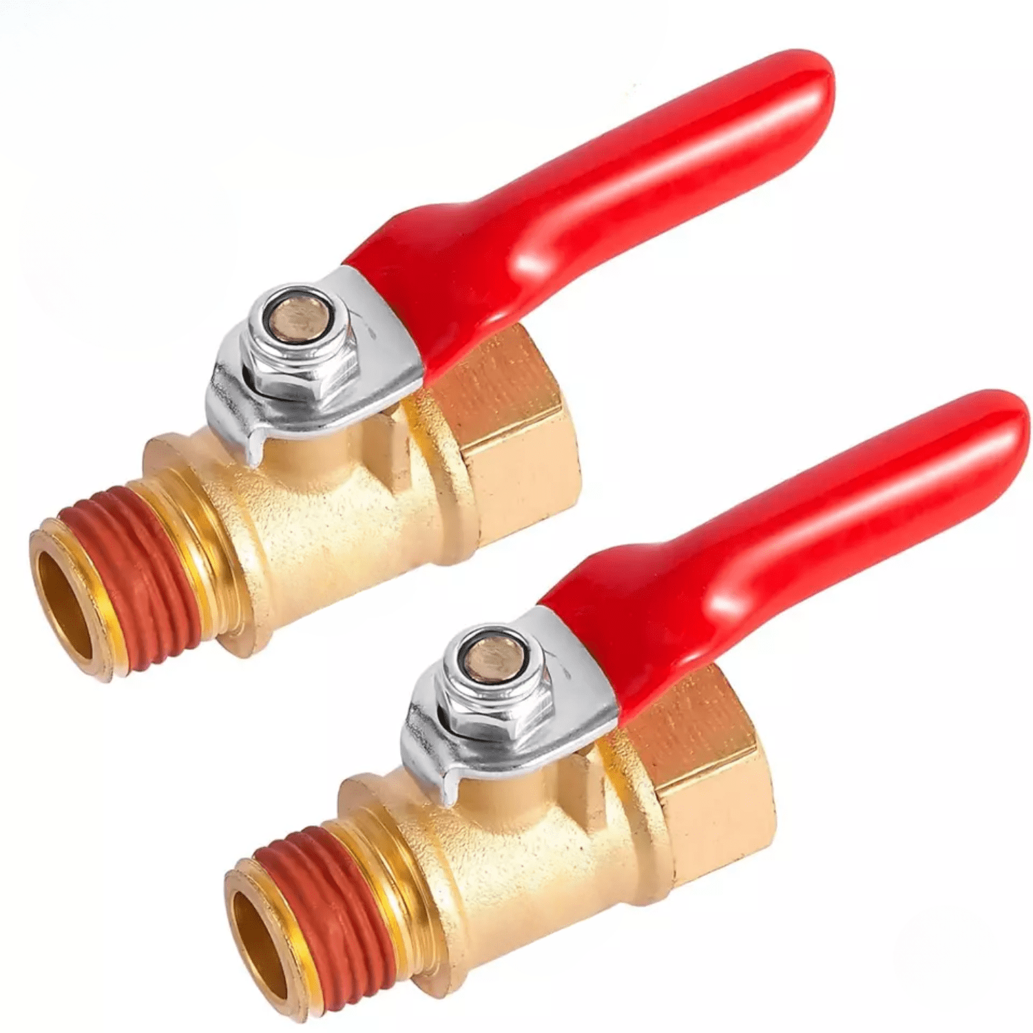 PEAKTREND Ball Valve, 2 Pcs 1/4" Heavy Duty Brass Ball Valve Shut Off ...