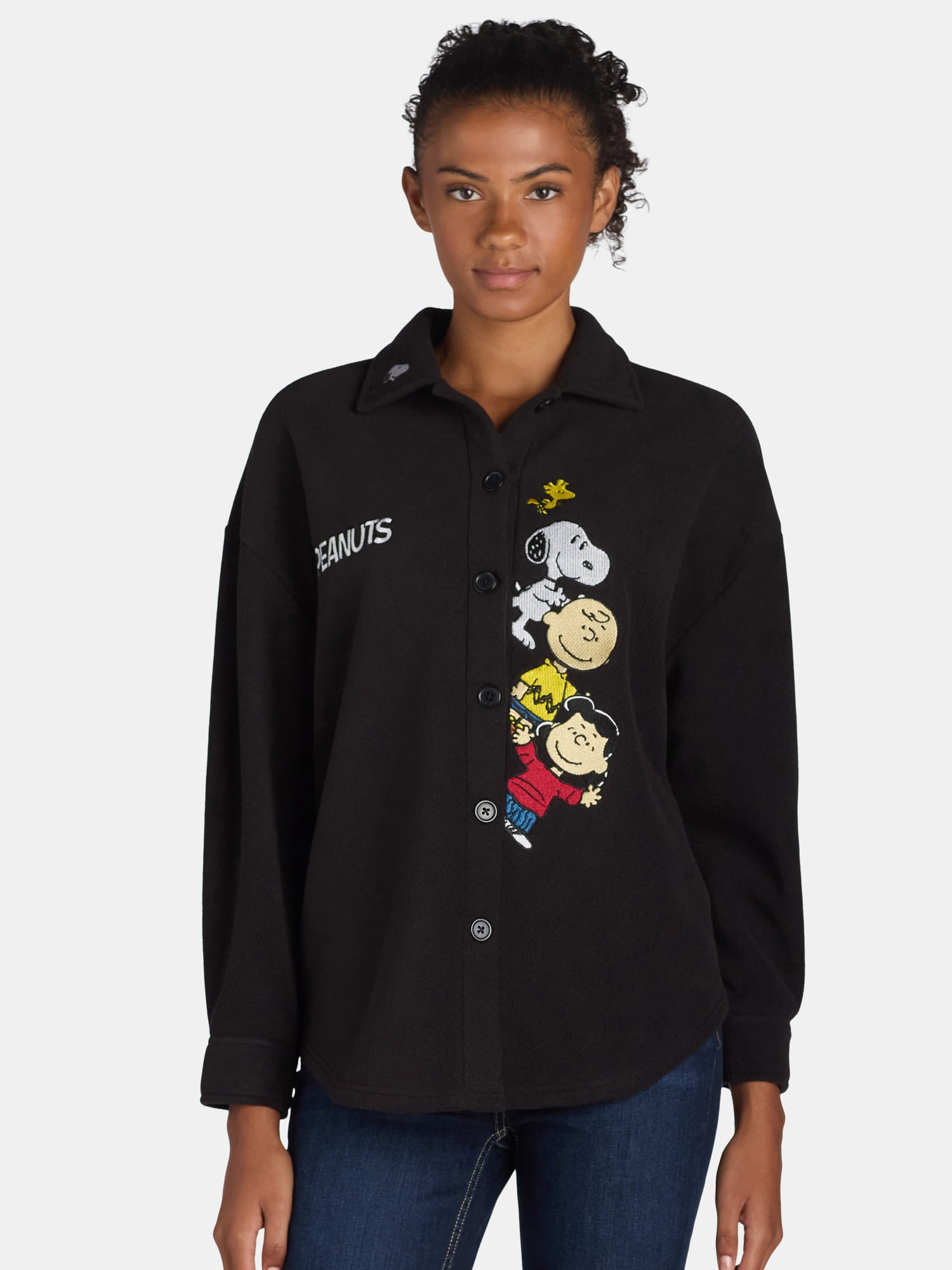 Peanuts women's Shacket - Snoopy Embroidered - XXL Sizes - Walmart.com