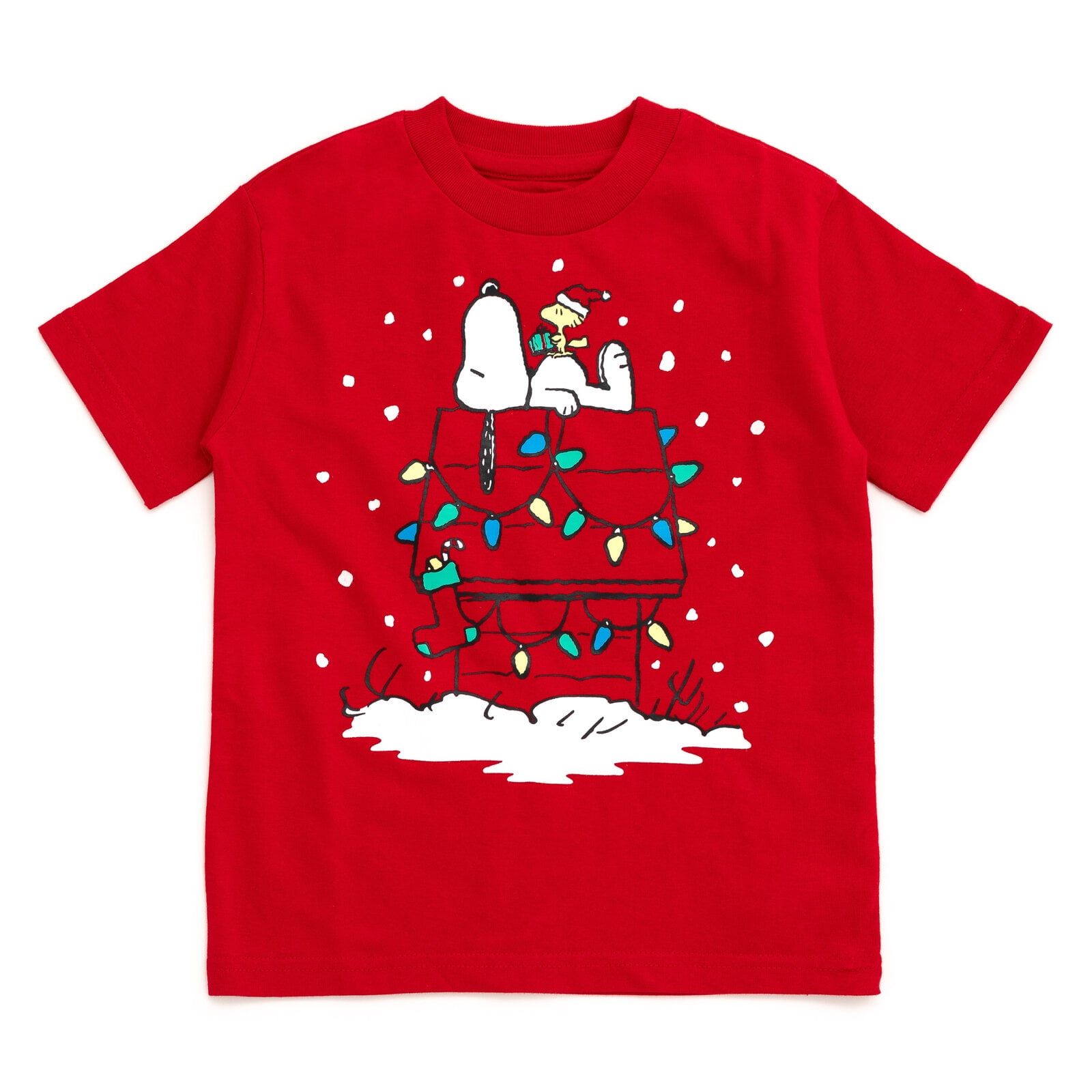 PEANUTS Woodstock Snoopy Christmas T-Shirt Toddler to Big Kid - Walmart.com