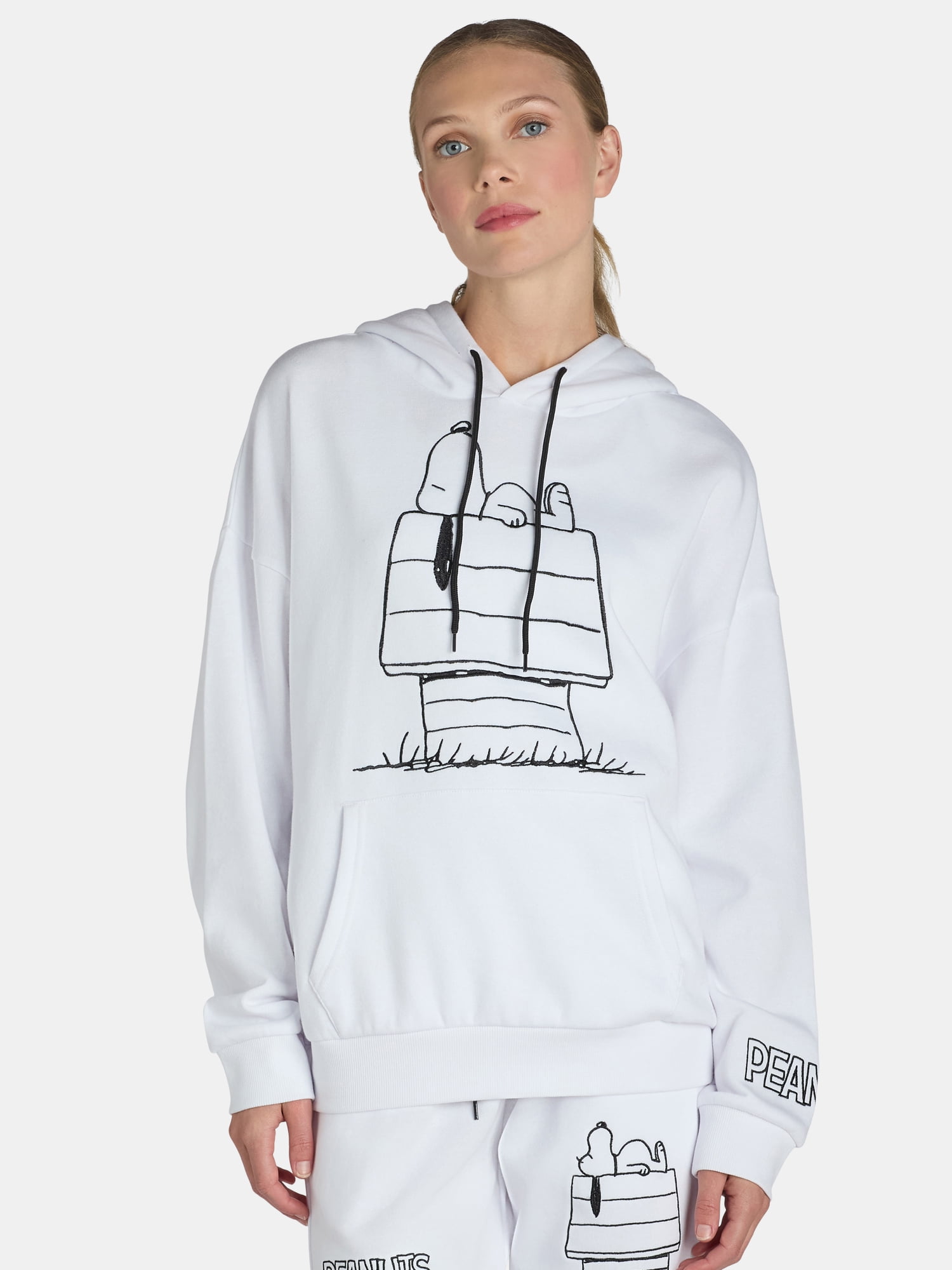 Peanuts Women's Snoopy Doghouse Embroidered Hoodie - Walmart.com