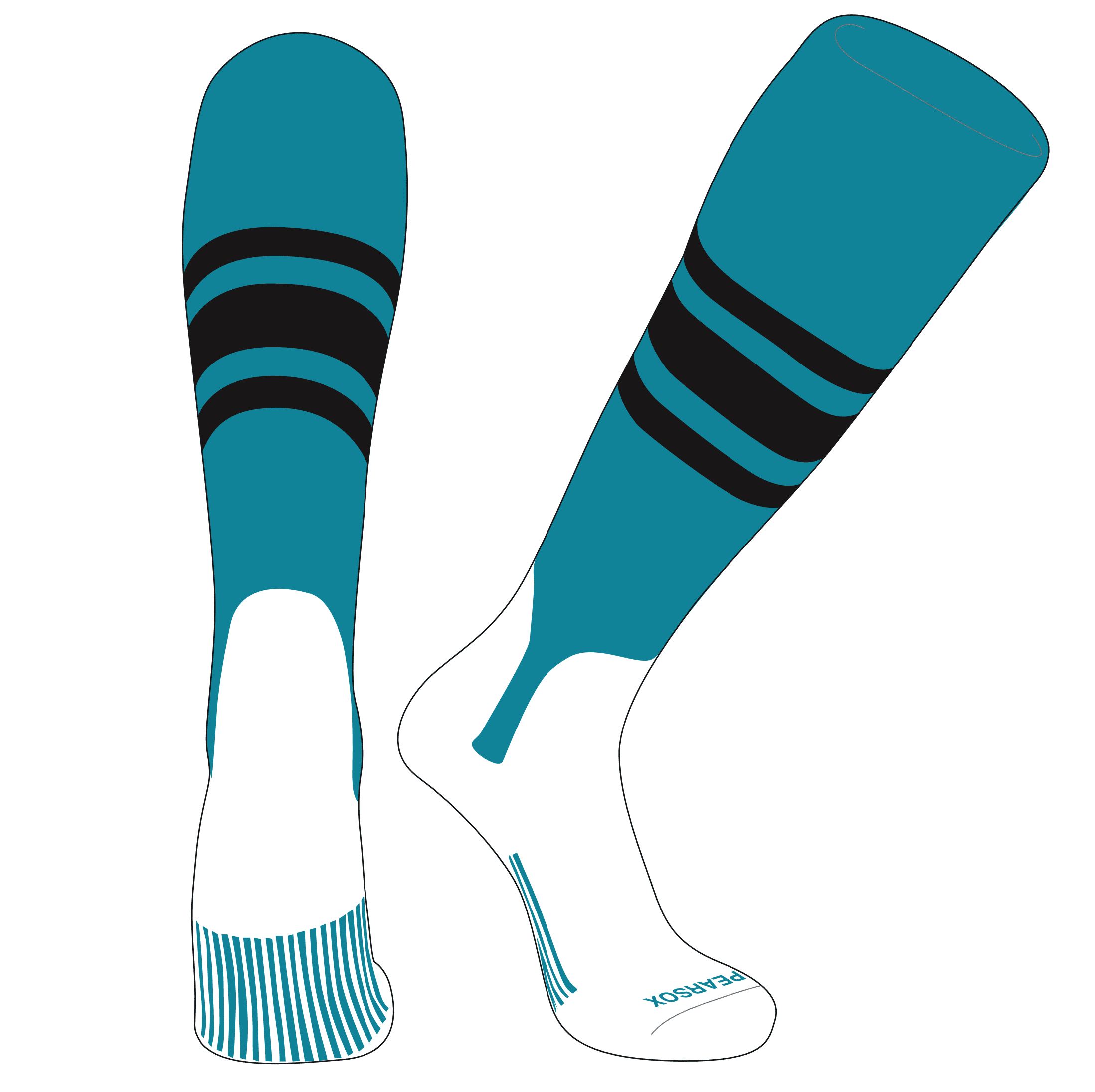 PEAR SOX OTC Baseball Softball Stirrup Socks (B, 5in) Marlin Teal ...