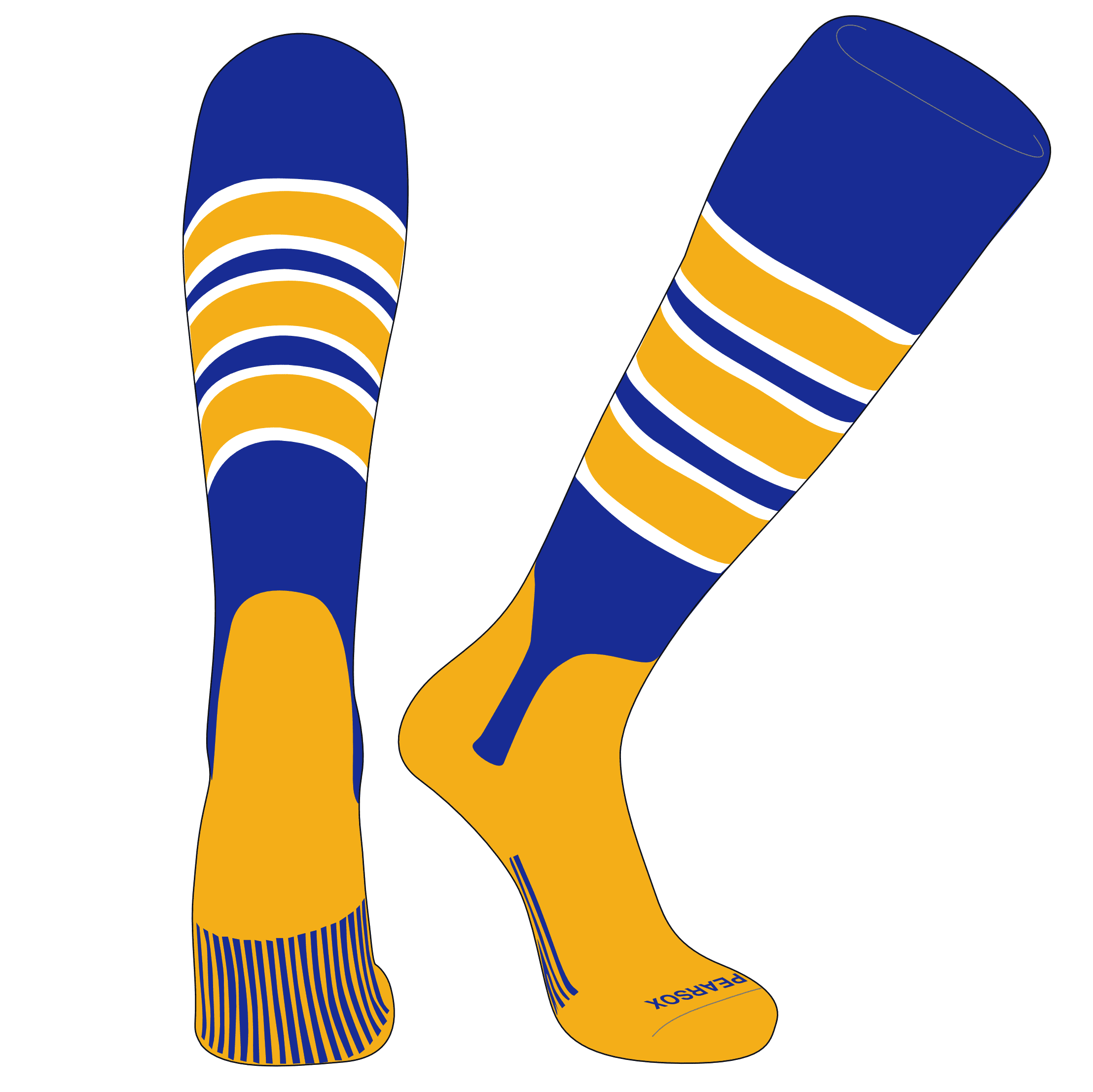 PEAR SOX OTC Baseball Softball Stirrup Socks (C, 5in) Royal, White ...