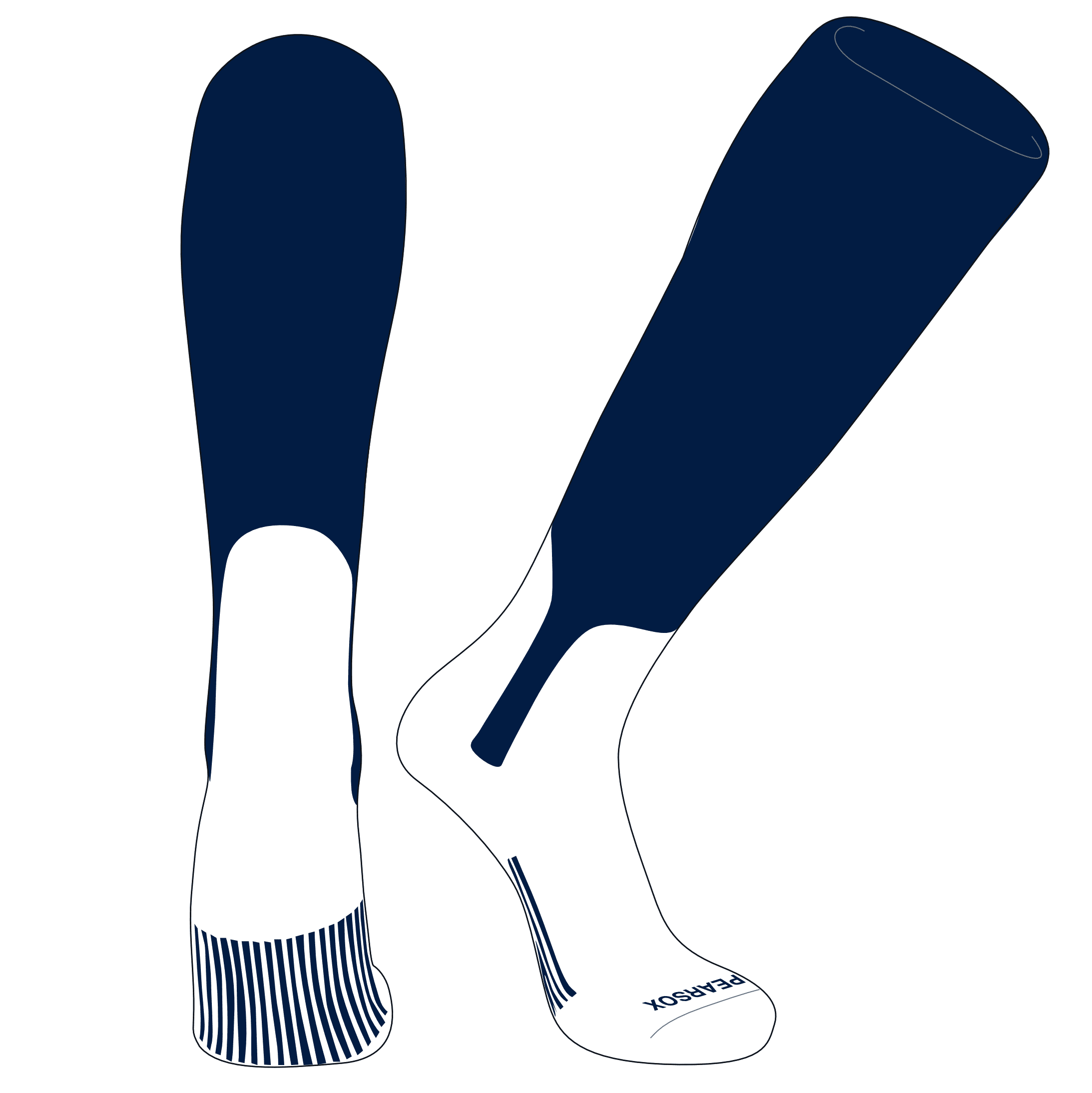 PEAR SOX OTC Baseball Softball Stirrup Socks (S, 7in) Navy, White (M ...