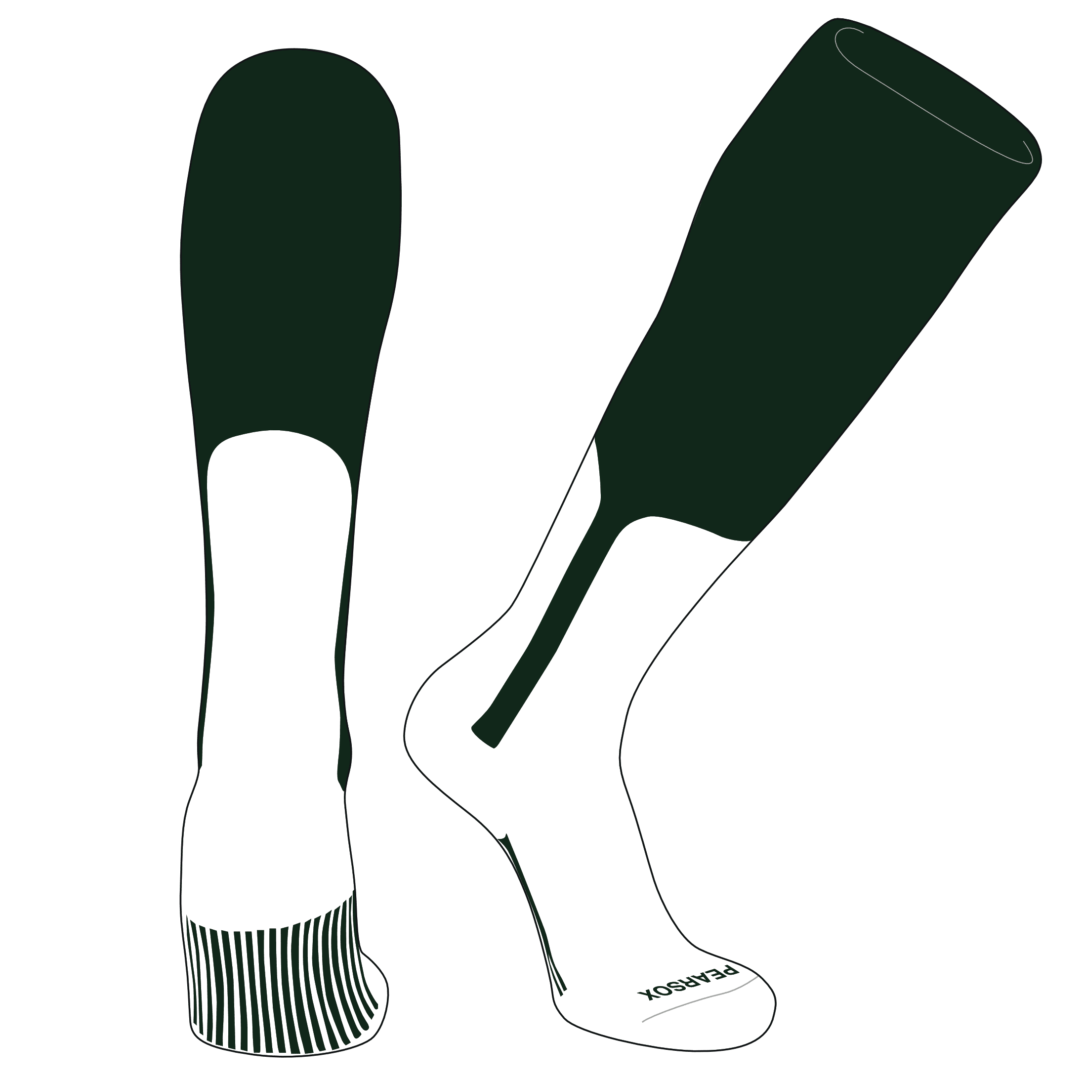 PEAR SOX OTC Baseball Softball Stirrup Socks (S, 9in) Forest Green ...