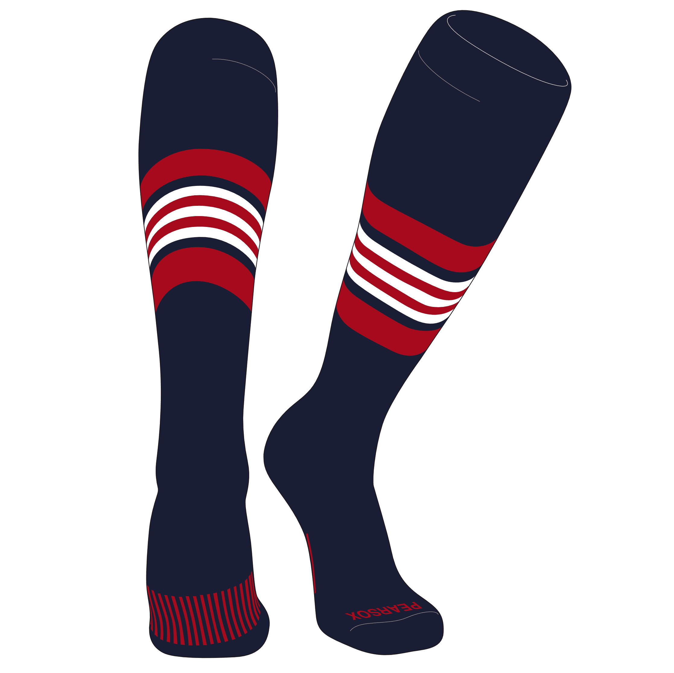 PEAR SOX Striped OTC Baseball, Softball, Football Socks (G) Dark Navy ...