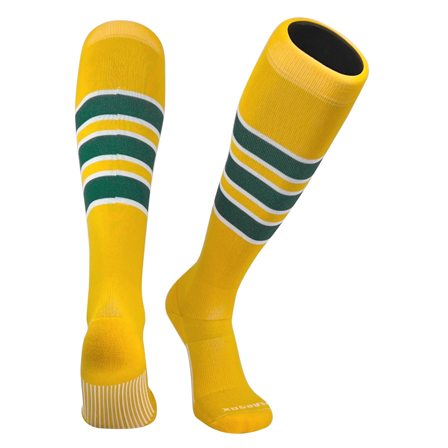 PEAR SOX Striped OTC Baseball, Softball, Football Socks - Gold, White ...