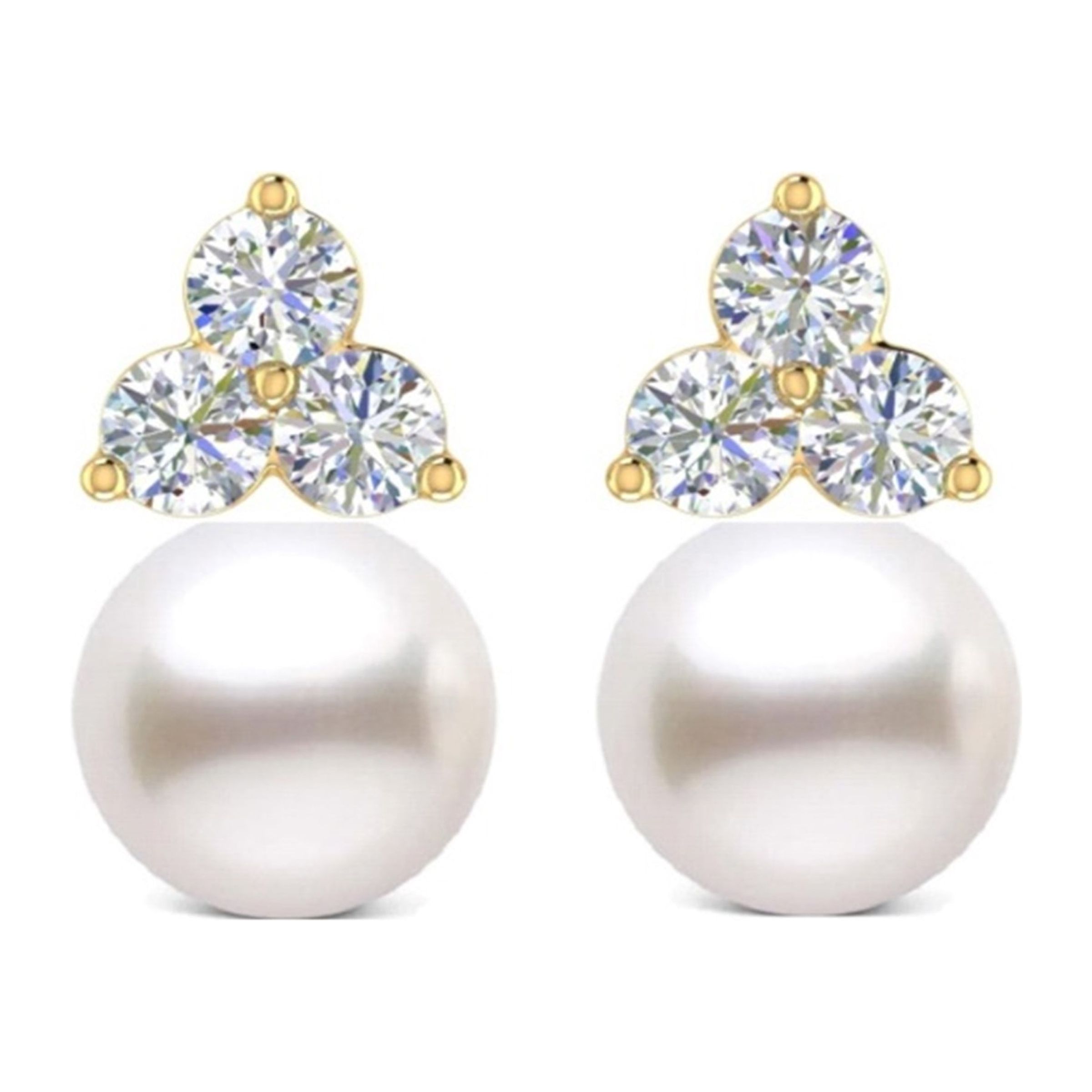 PEARLYTA 14K Yellow Gold 15pt (0.15ct) LAB Grown Certified Certified Diamonds - F-G Color, VS1 ...