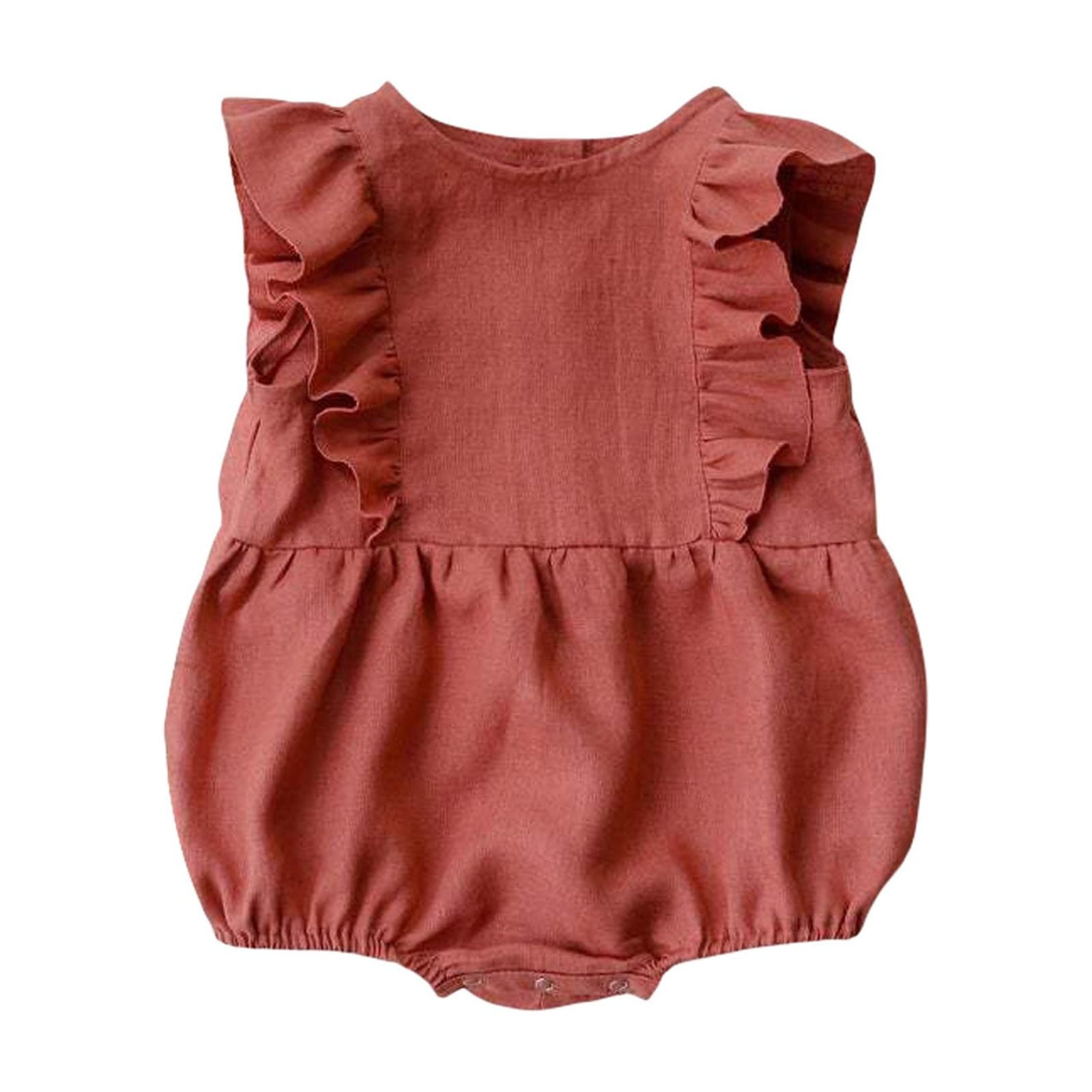 PEASKJP Baby Girl Baby Girls Boys Bodysuits Short-Sleeve (Red,12-18 ...
