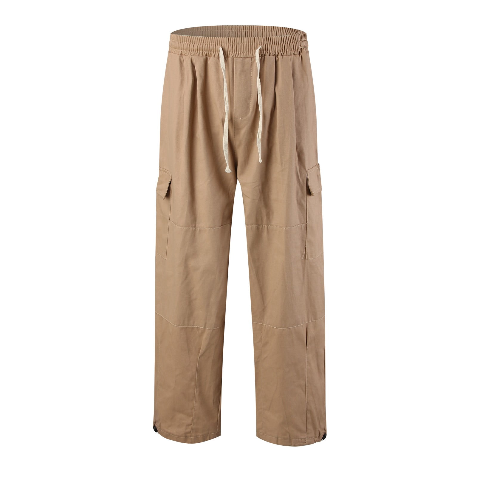 PEASKJP Cargo Pants Men Men's Long Cargo Pants Casual Below Knee Inches ...