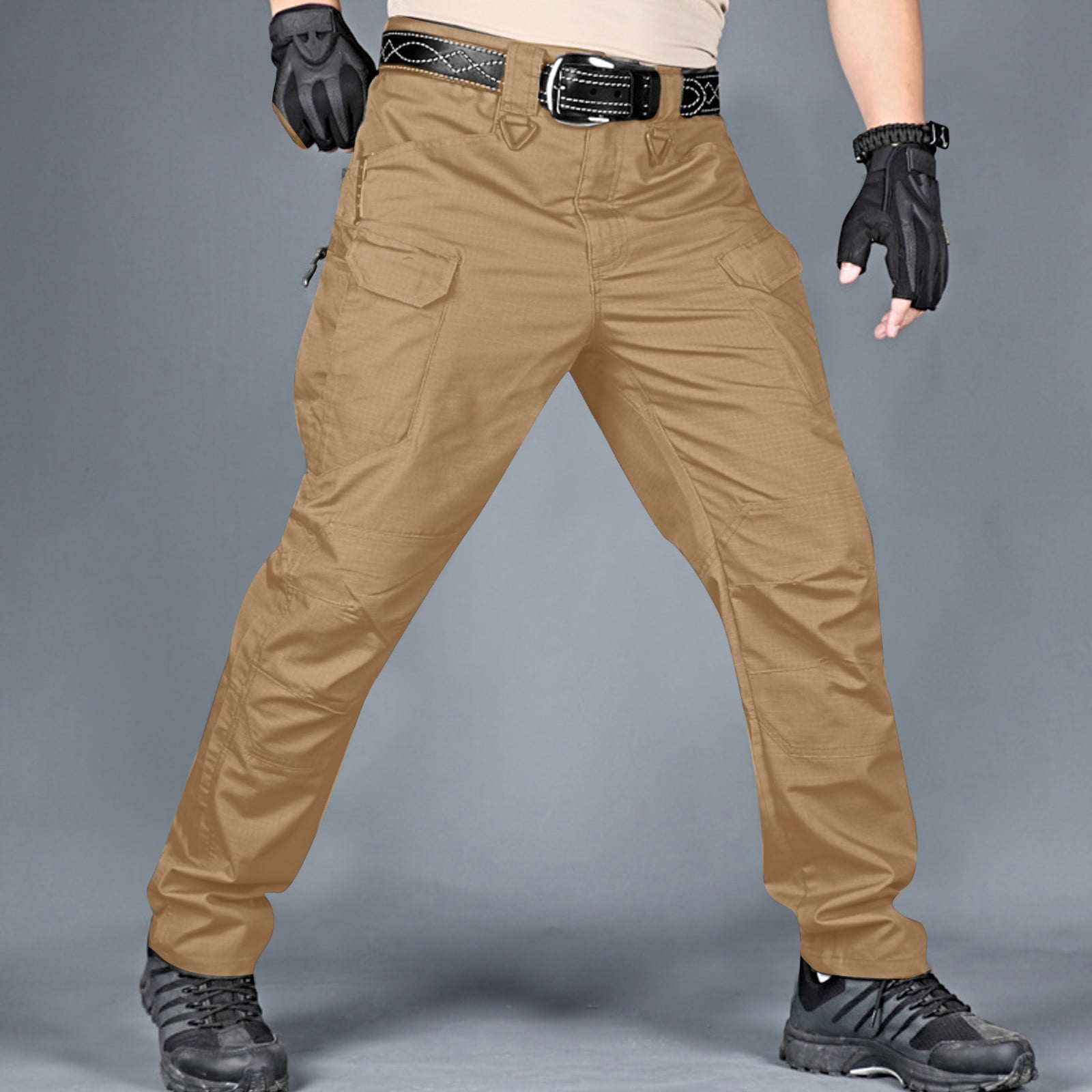 PEASKJP Cargo Pants Men Straight Fit Men's Capri Long Twill Cargo Pants ...
