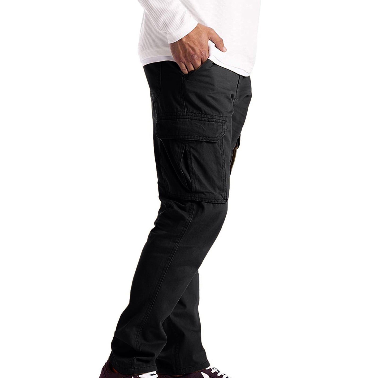 PEASKJP Cargo Pants Men Straight Fit Men's Long Cargo Pants Casual ...