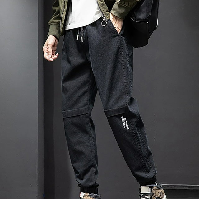 Peaskjp Cargo Pants Mens Mens Cargo Pant Elastic Waist Multi Pocket Outdoor Tactical Pants