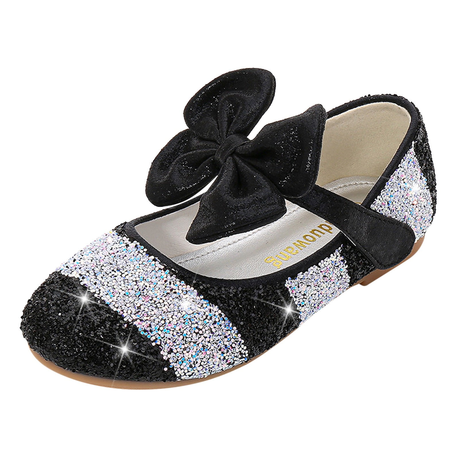 PEASKJP Girls Dress Shoes Bow Flower Mary Jane Ballet Shoes for Girls ...