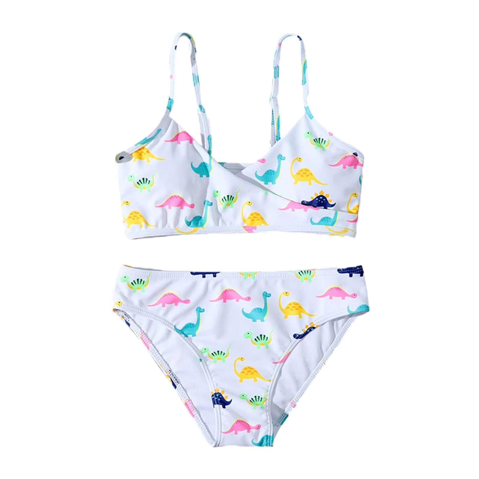 Peaskjp Girls Two Piece Swimsuit 2 Piece Bathing Suit Beach Ruffle