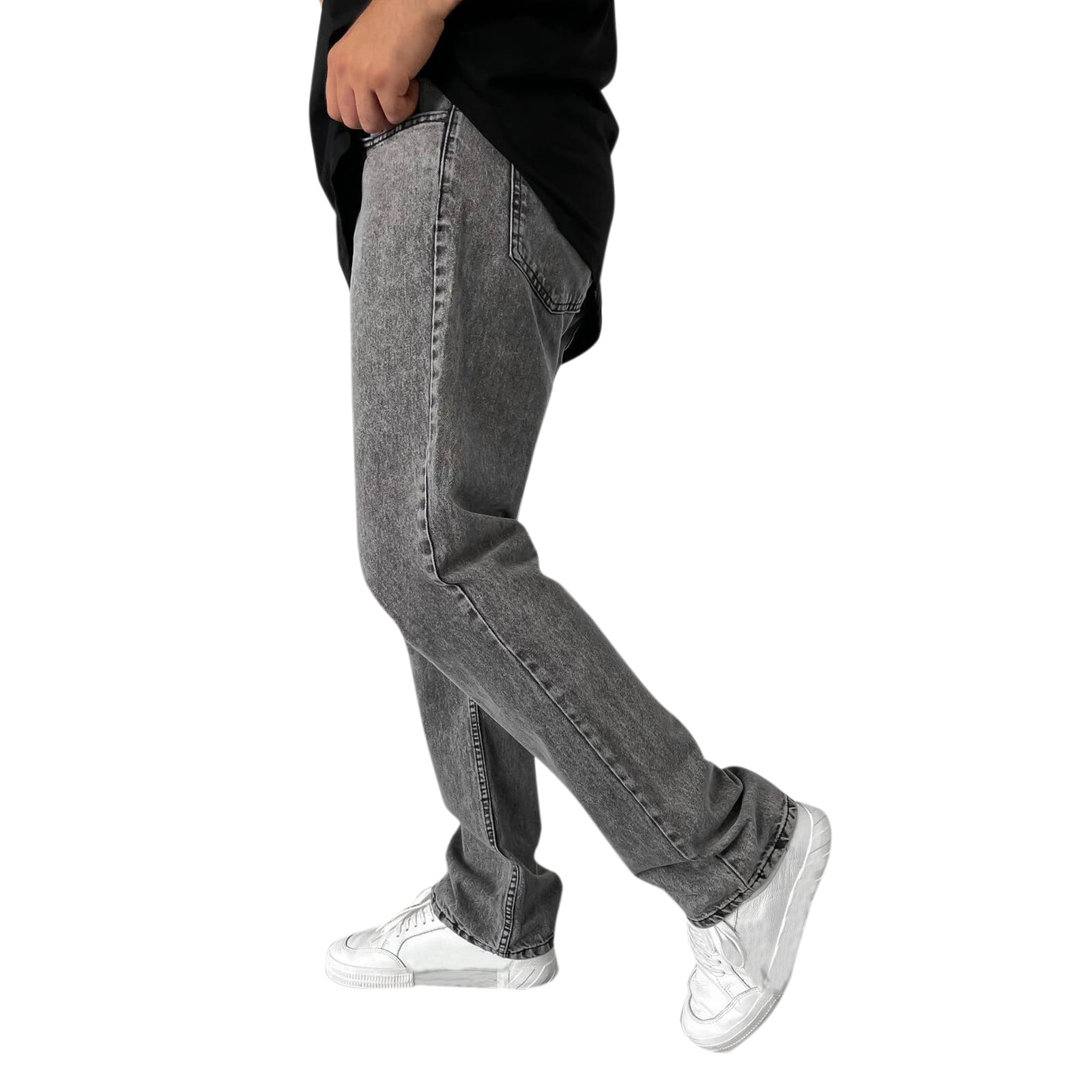 Peaskjp Jeans For Men Ripped Mens Slim Fit Boot Cut Jean Greyxxl