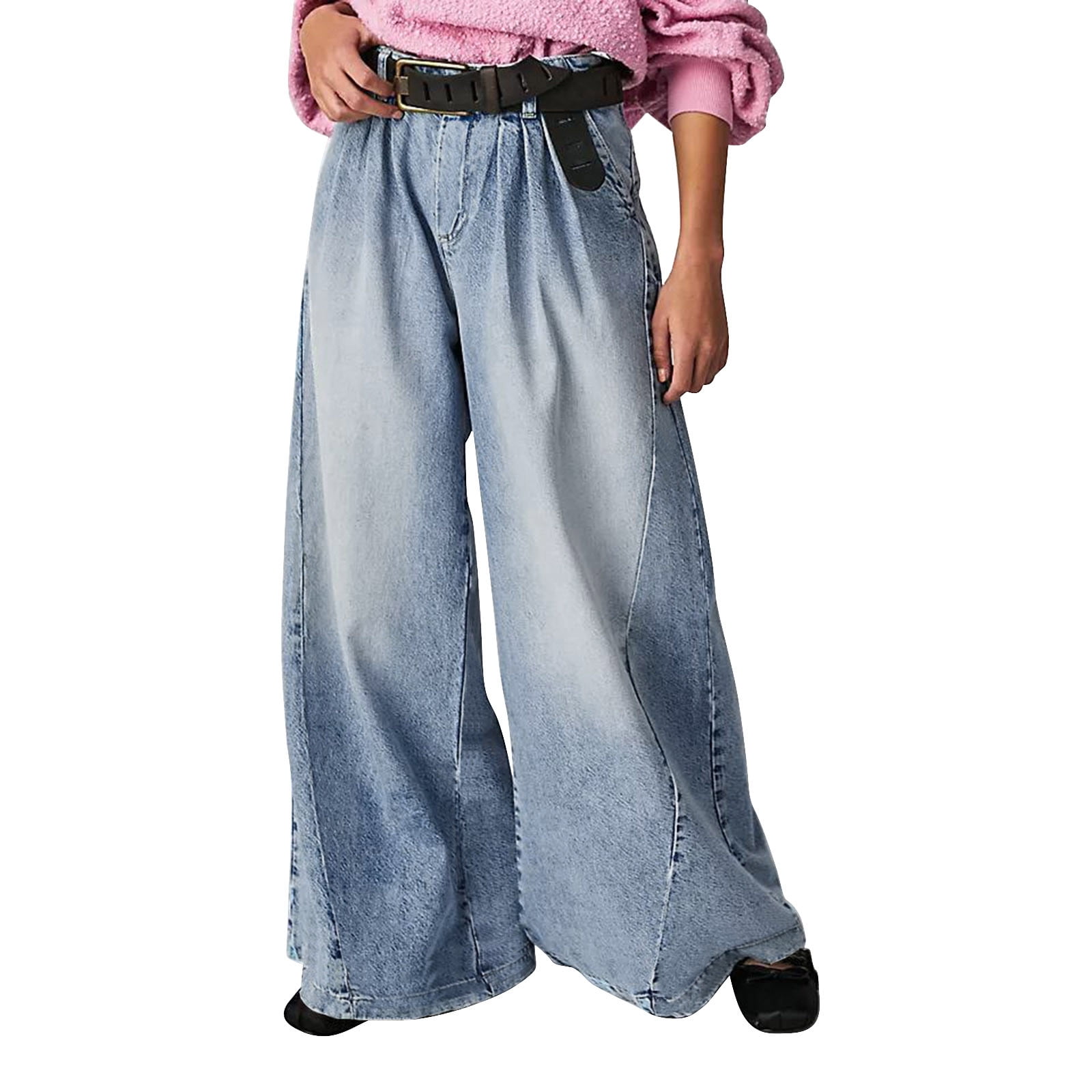 PEASKJP Jeans for Women Plus Size Women's Classic High Rise Relaxed Fit ...