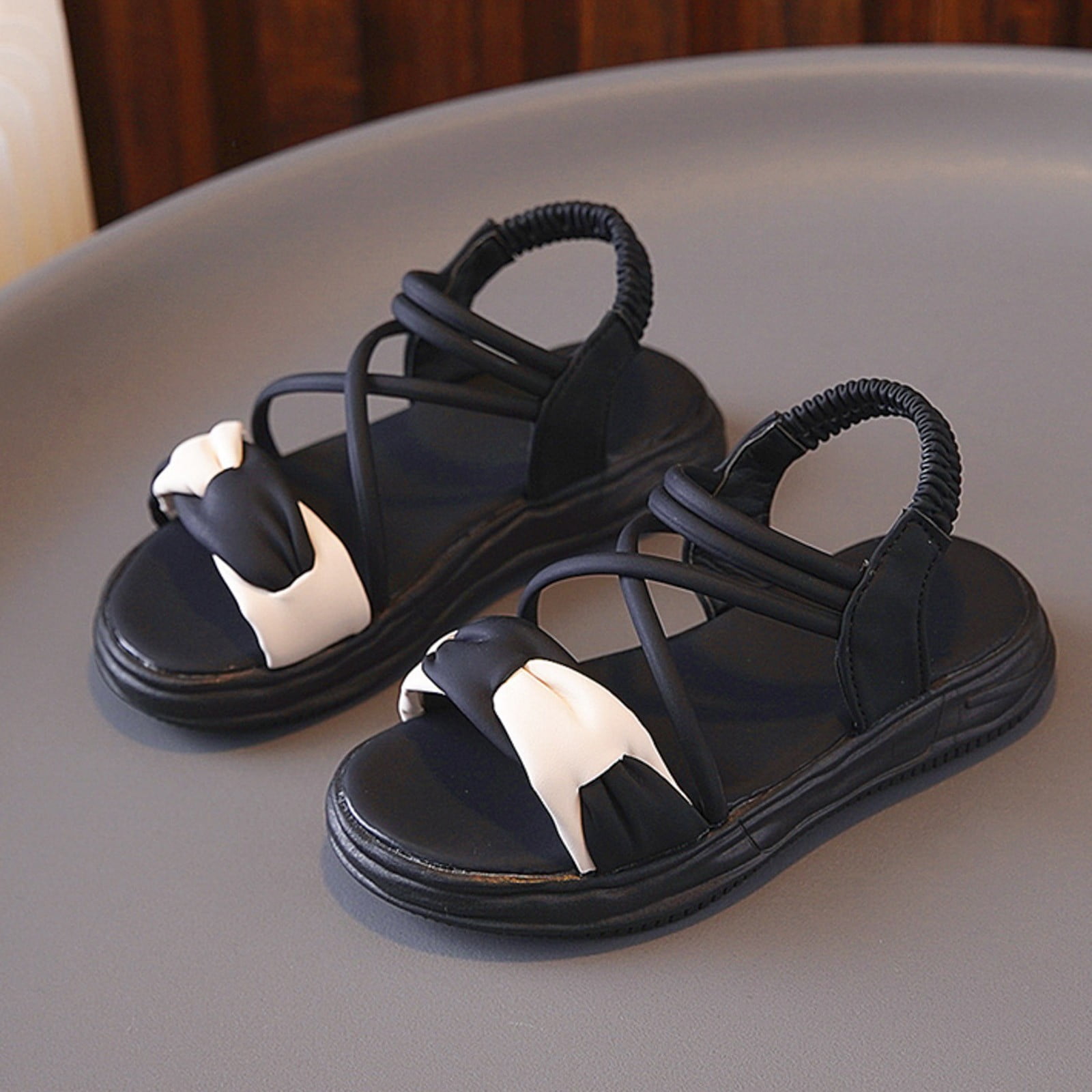 PEASKJP Little Girls Kids Open Toe Soft Bottom Strappy Sandal Casual ...