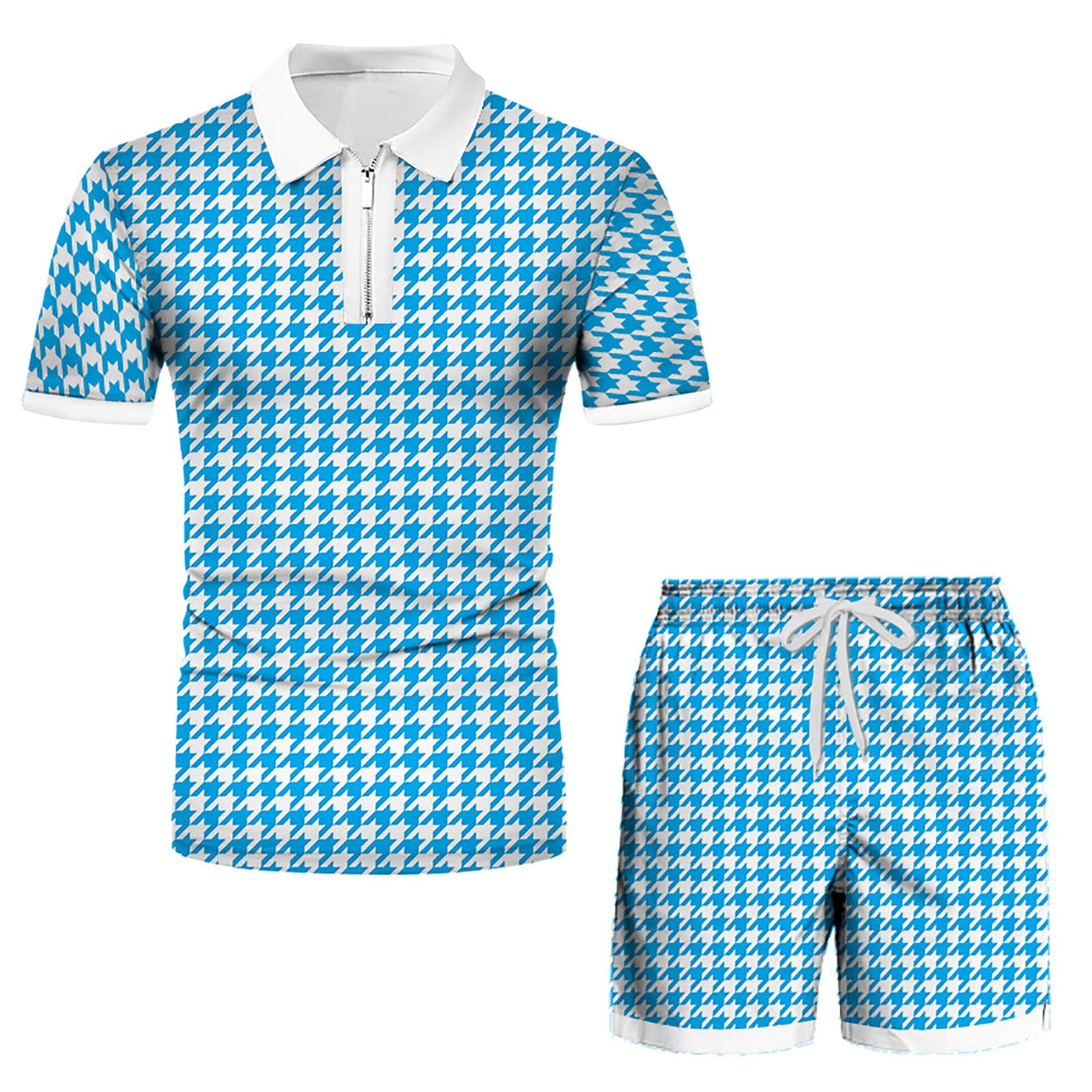 PEASKJP Matching Short Sets Men's 2 Piece Outfit Short Sleeve Shirt ...