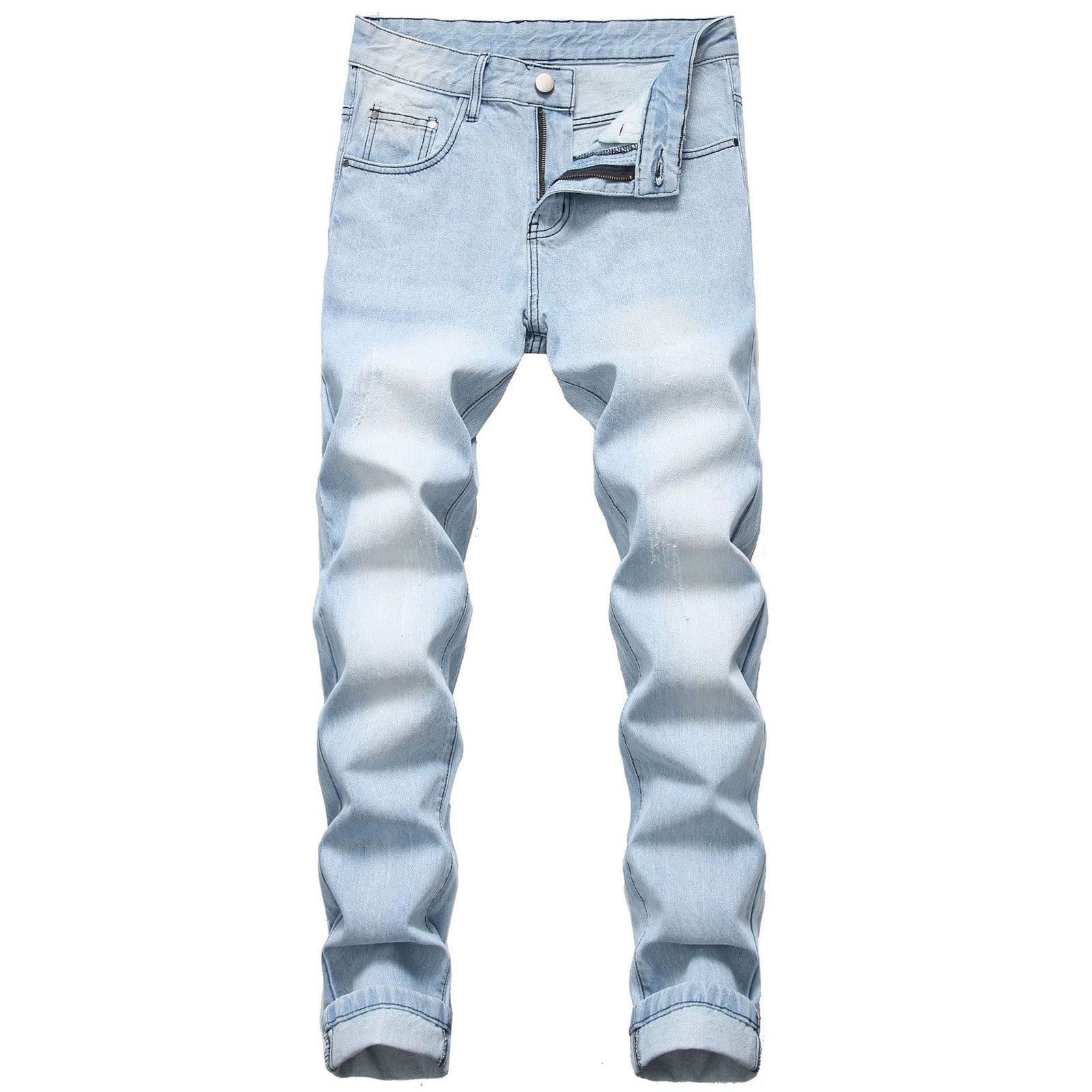 PEASKJP Men Jeans Regular Fit Men's Slim Fit Jeans Stretch Regular Fit ...