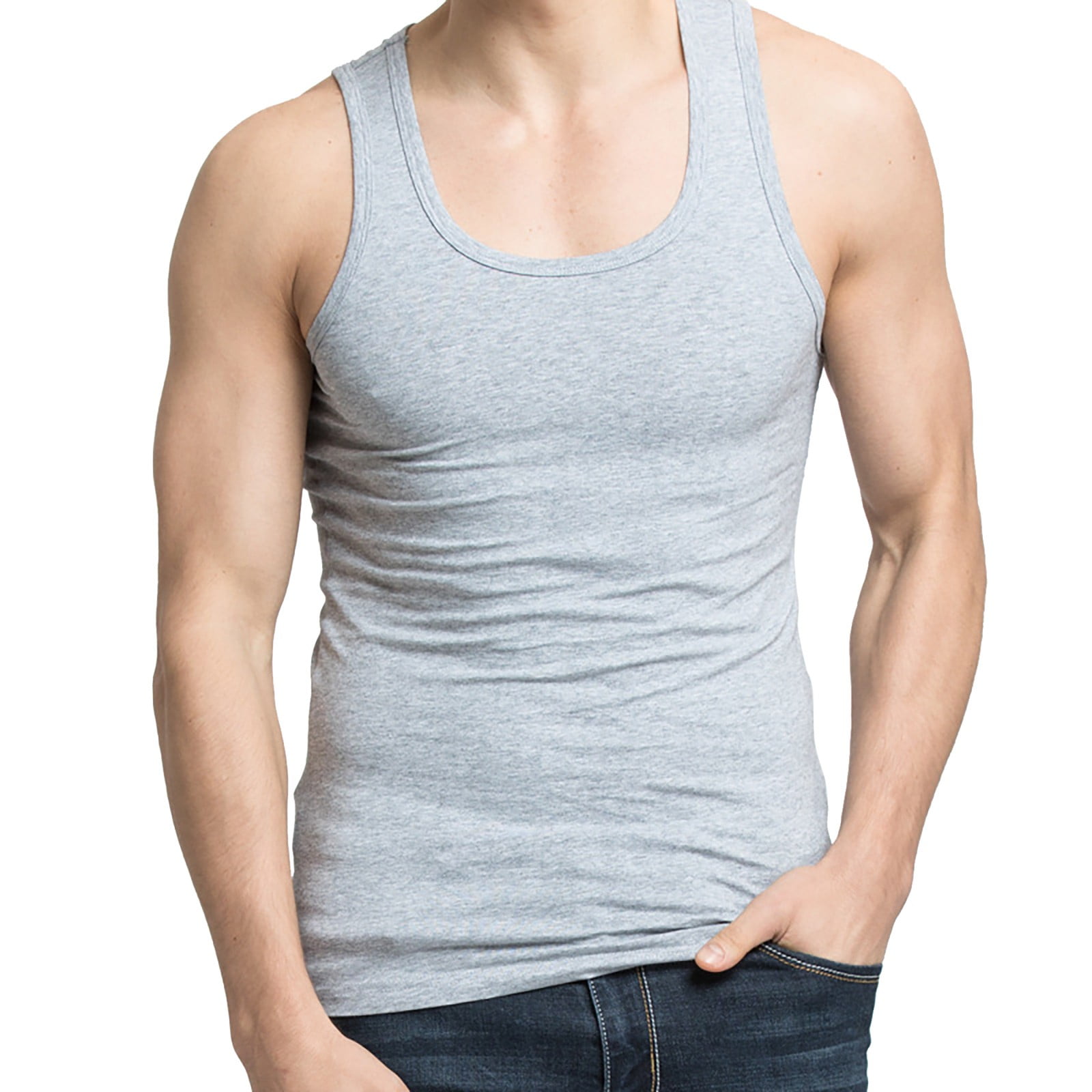 PEASKJP Men Tank Tops Mens Camo Muscle Tank Top Gym Work Out Super ...