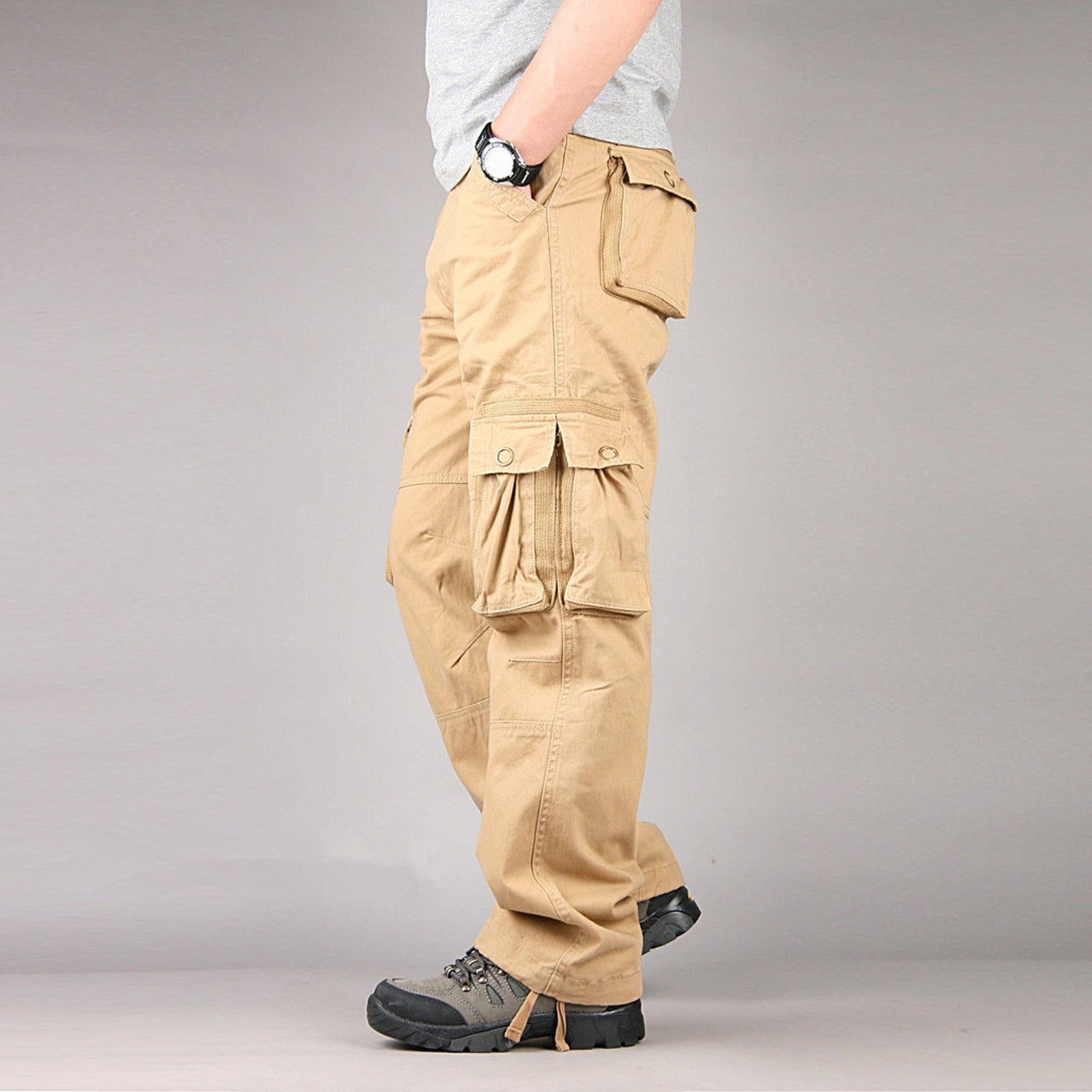 PEASKJP Men's Cargo Pants Big and Tall Mens Multifunctional Utility ...