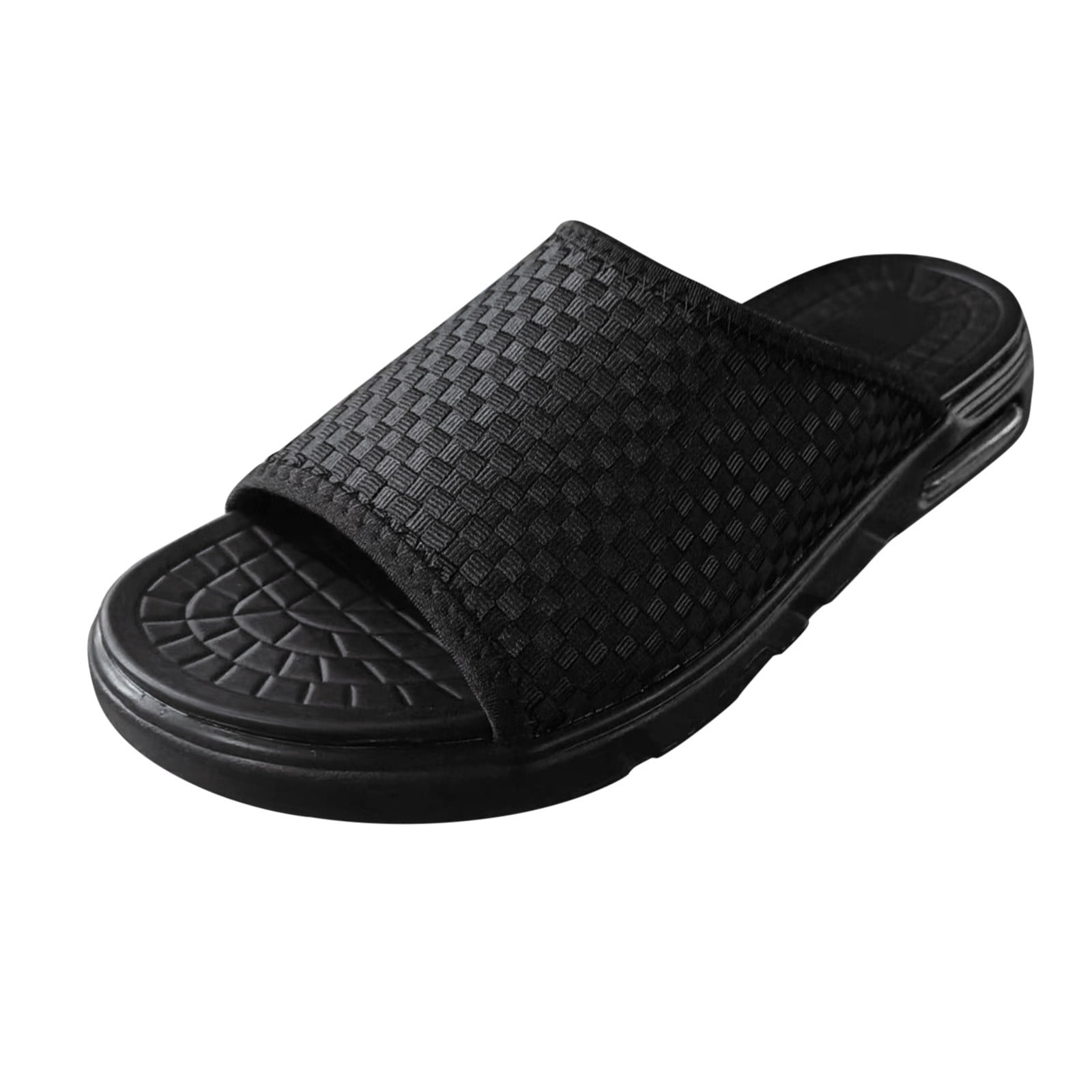 PEASKJP Men's Comfort Slide Sandals Non Slip Soft Thick Shower Bathroom ...