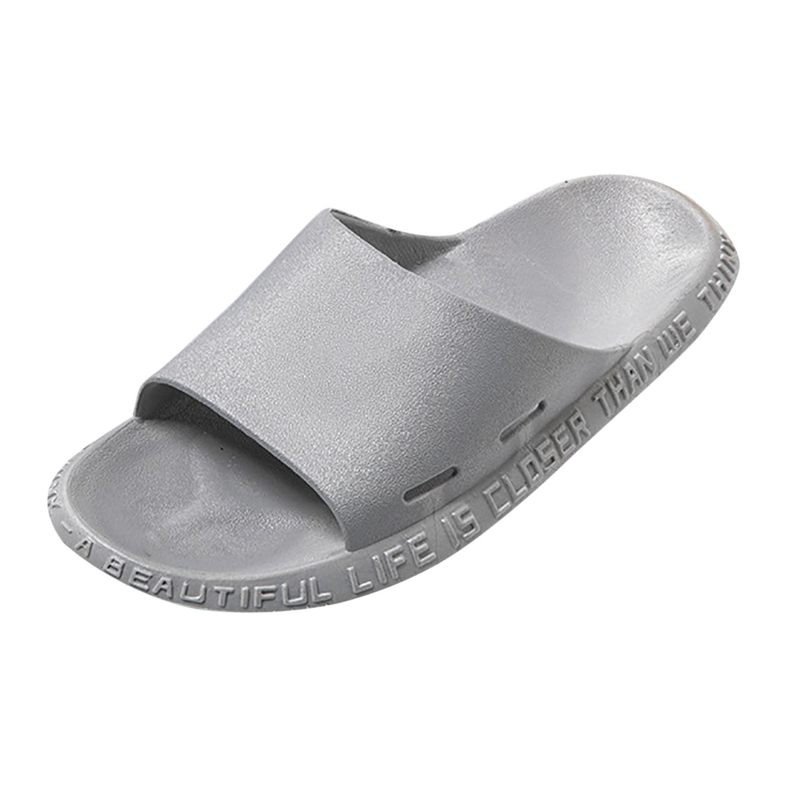PEASKJP Men's Comfort Slide Sandals Open Toe Slides Grey 41 - Walmart.com
