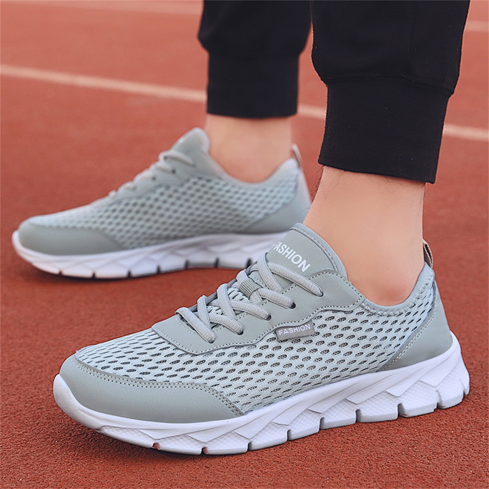 PEASKJP Men's Shoes Sport Sneakers Comfortable Trainers Sneakers ,Grey ...