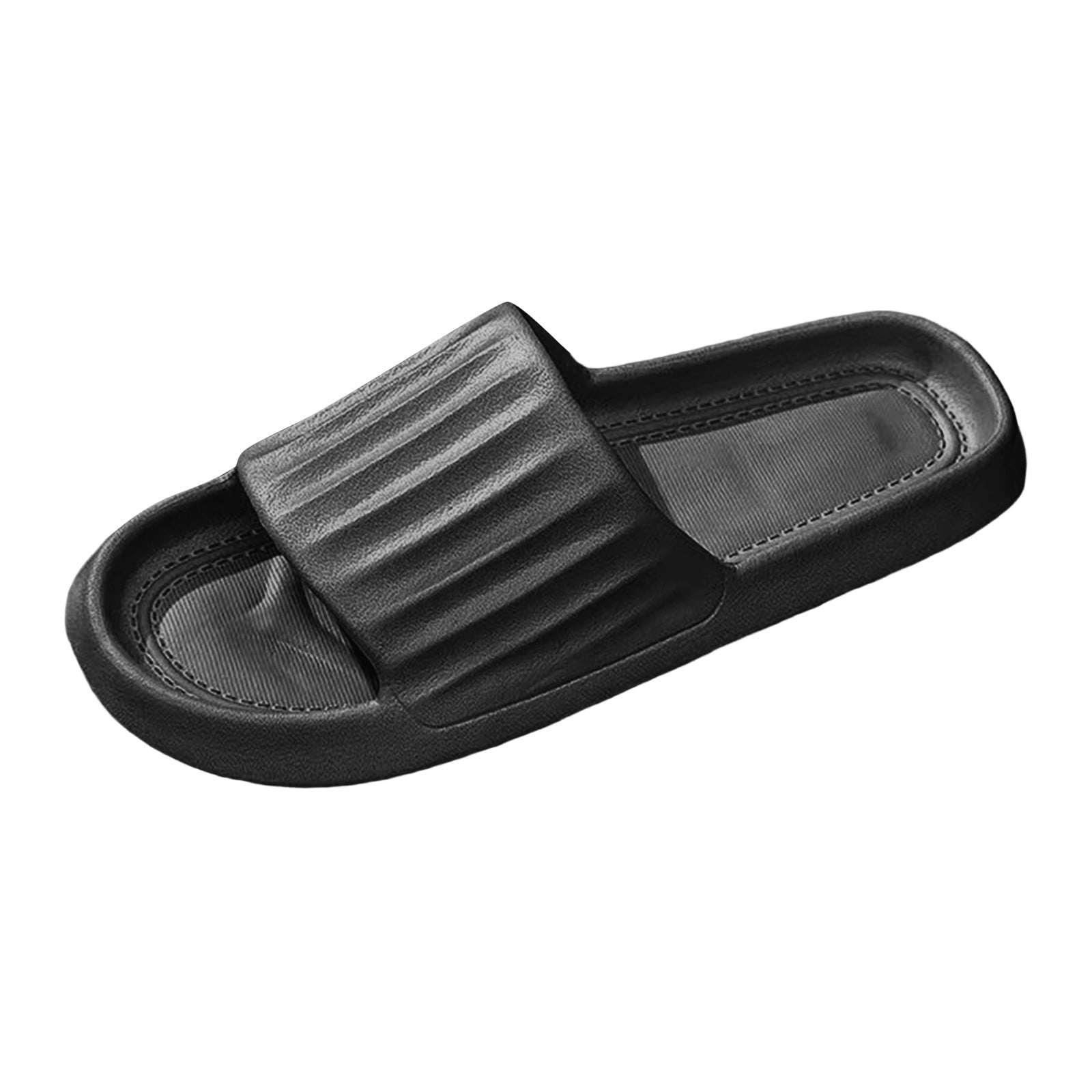 PEASKJP Men's Slides Non Slip Soft Thick Open Toe Shower Shoes Slip On ...